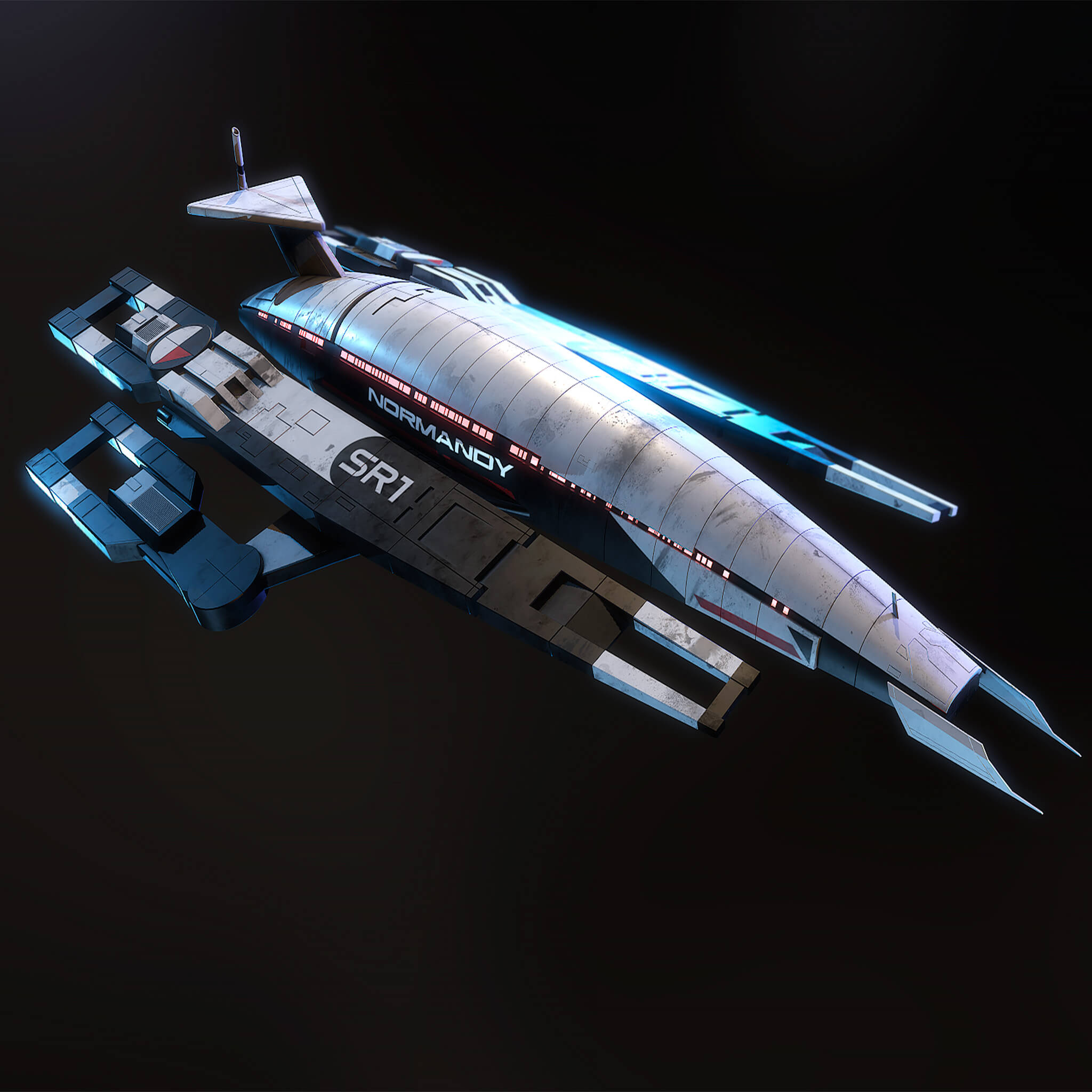 Sr1 Normandy Mass Effect 3D Render, Digital Art by KATEDRA604
