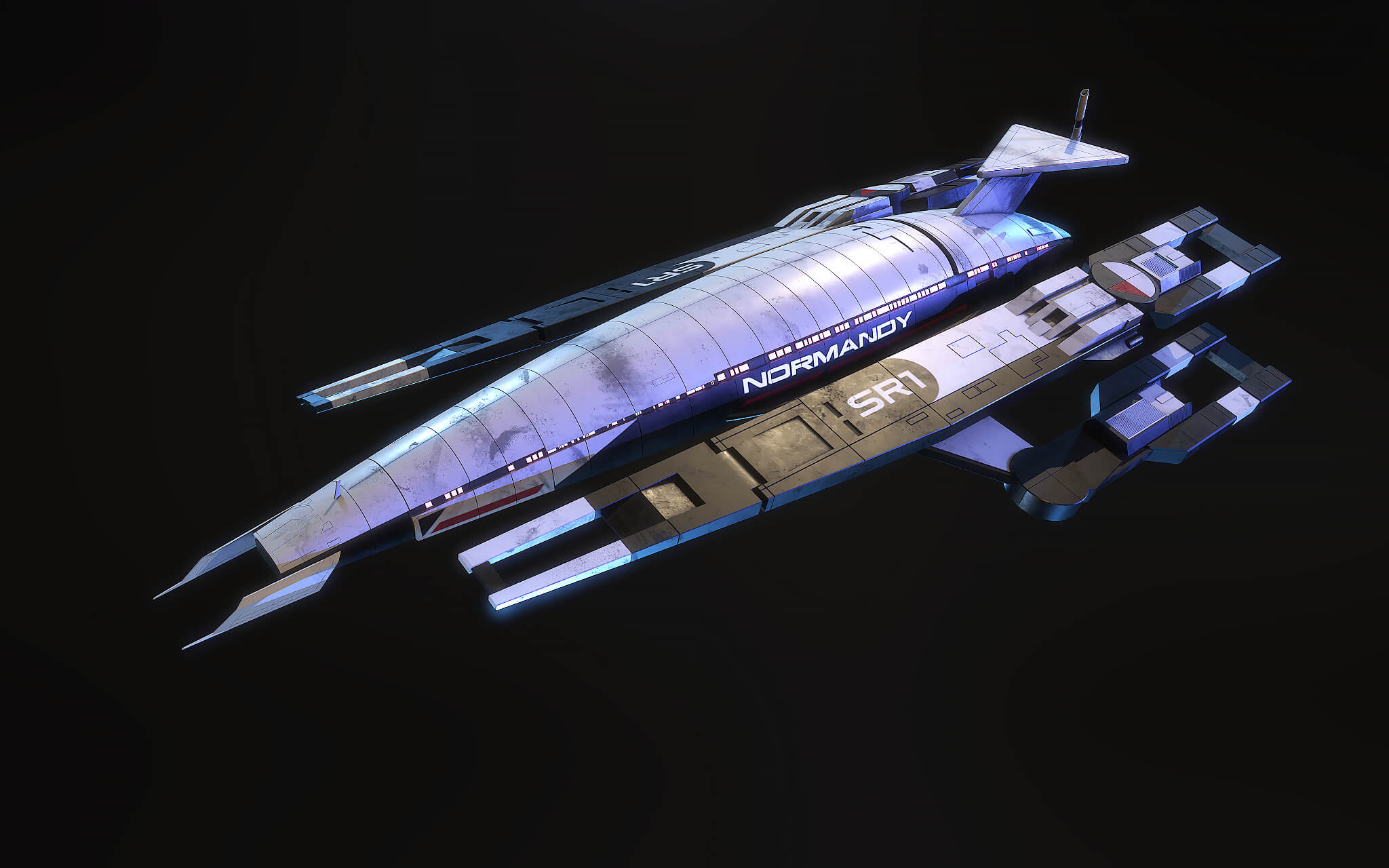 Sr1 Normandy Mass Effect 3D Render, Digital Art by KATEDRA604