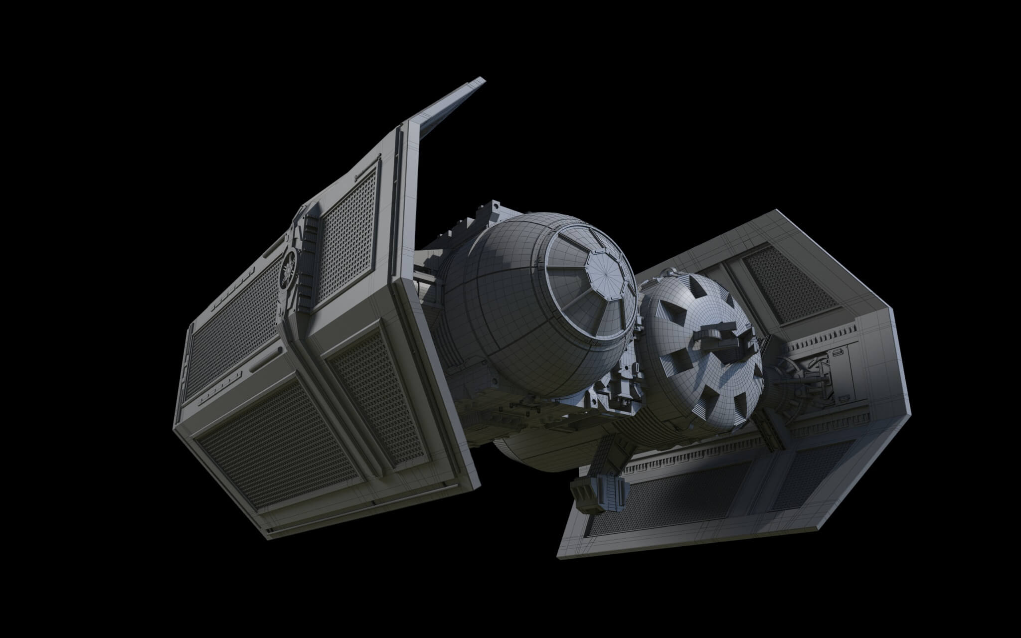 TIE Bomber Star Wars 3D Render, Digital Art by KATEDRA604