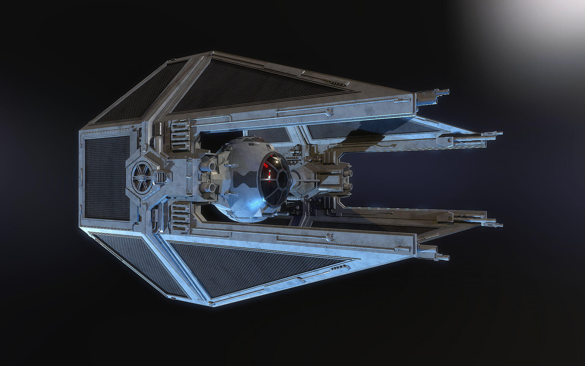 TIE interceptor Star Wars 3D Render, Digital Art by KATEDRA604