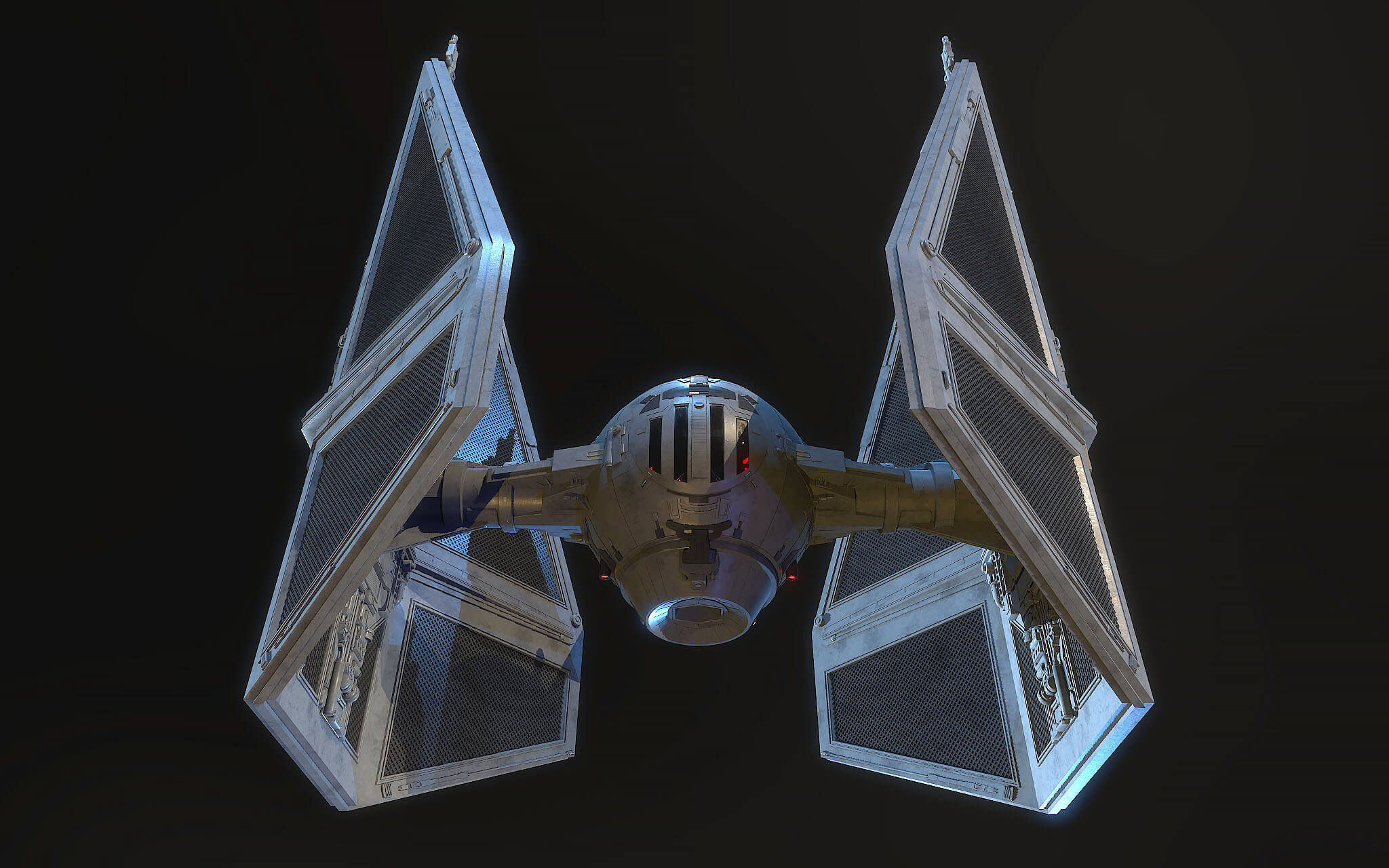 TIE interceptor Star Wars 3D Render, Digital Art by KATEDRA604