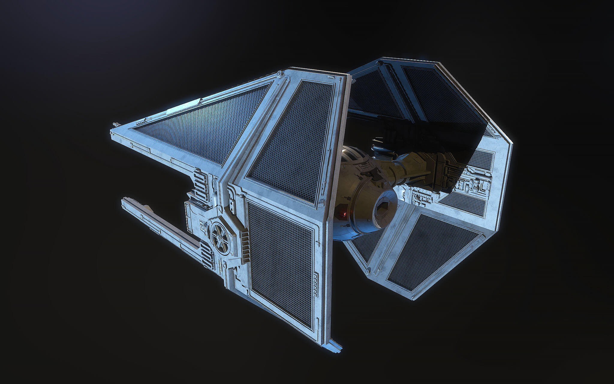 TIE interceptor Star Wars 3D Render, Digital Art by KATEDRA604