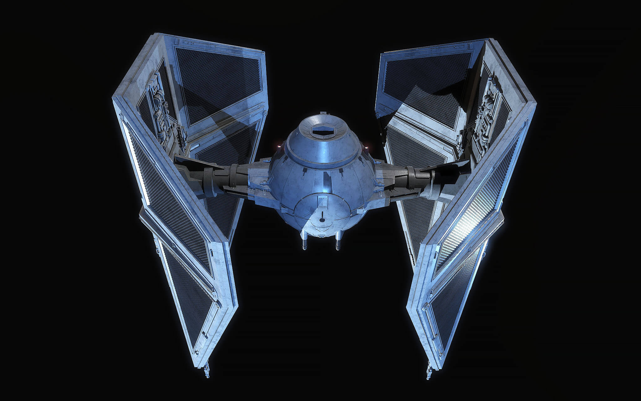 TIE interceptor Star Wars 3D Render, Digital Art by KATEDRA604