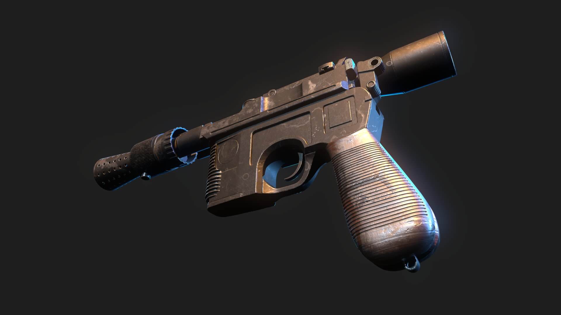 Han Solo Blaster - 3D Model by KATEDRA604