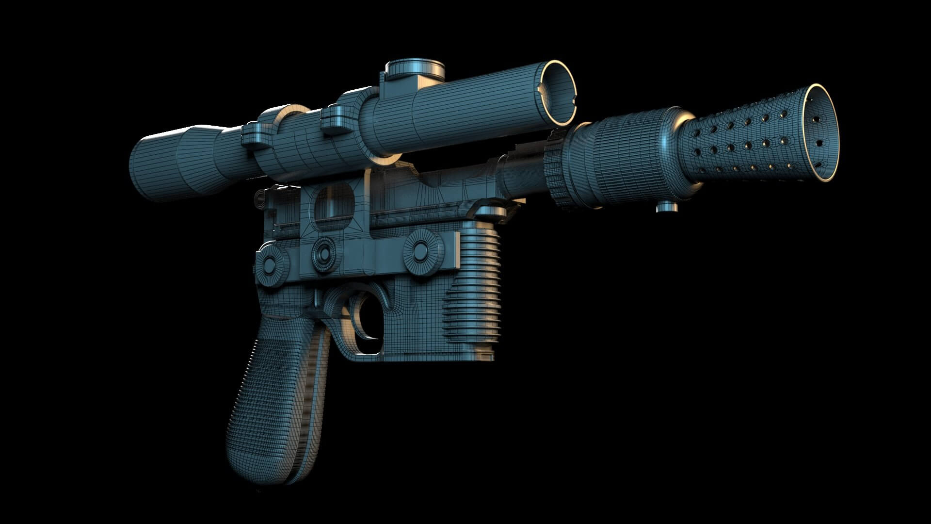Han Solo Blaster - 3D Model by KATEDRA604