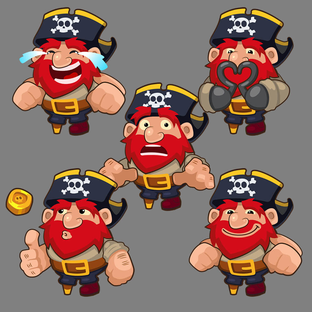 Pirate Stickers - 2D Game Asset by KATEDRA604