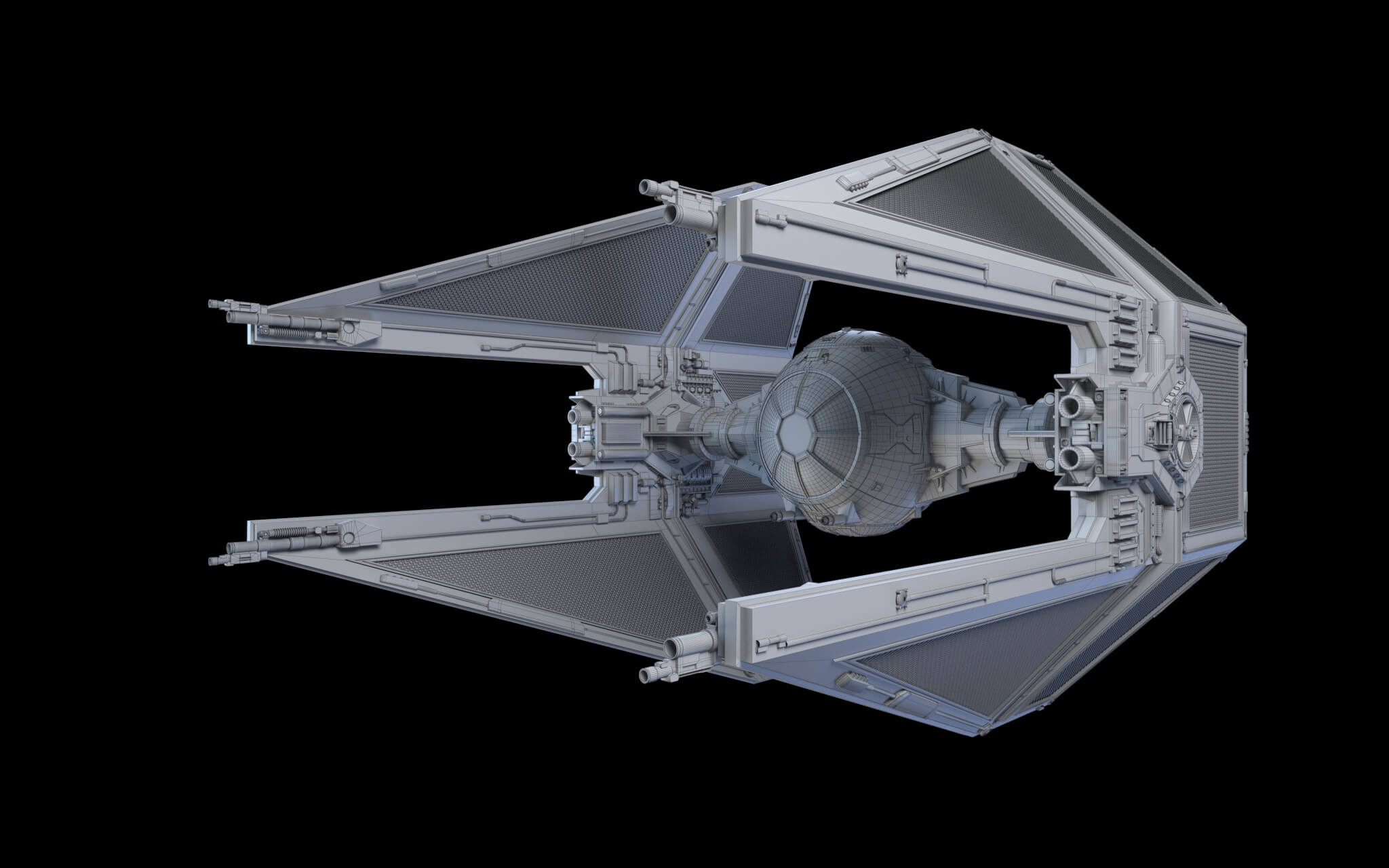 Tie Interceptor Star Wars - 3D Model by KATEDRA604