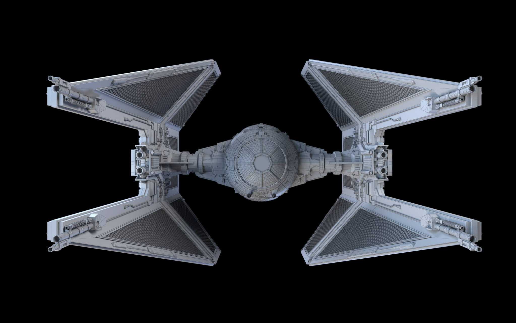 Tie Interceptor Star Wars - 3D Model by KATEDRA604