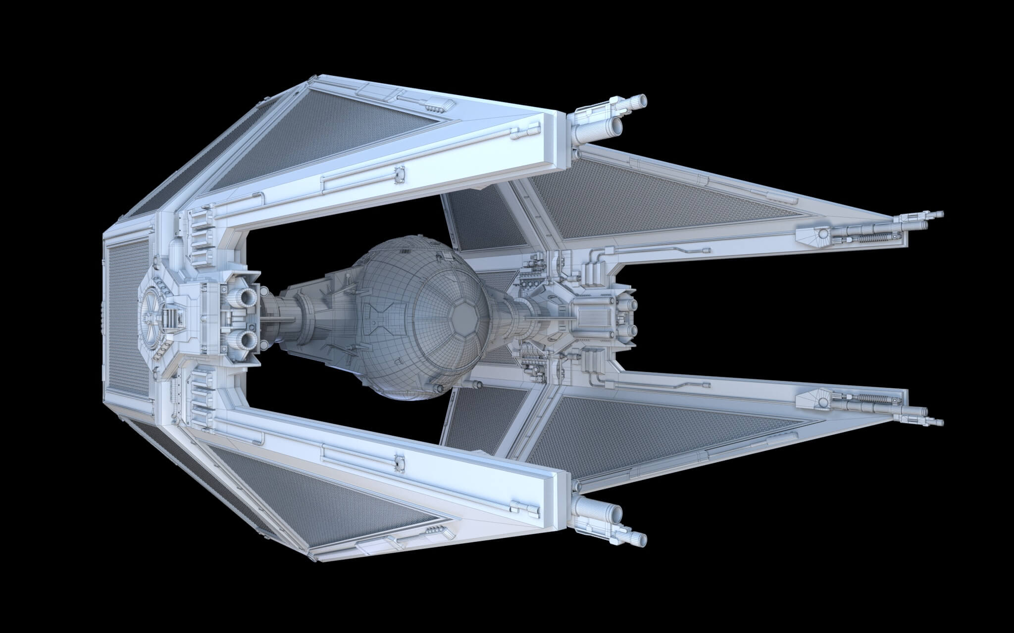 Tie Interceptor Star Wars - 3D Model by KATEDRA604