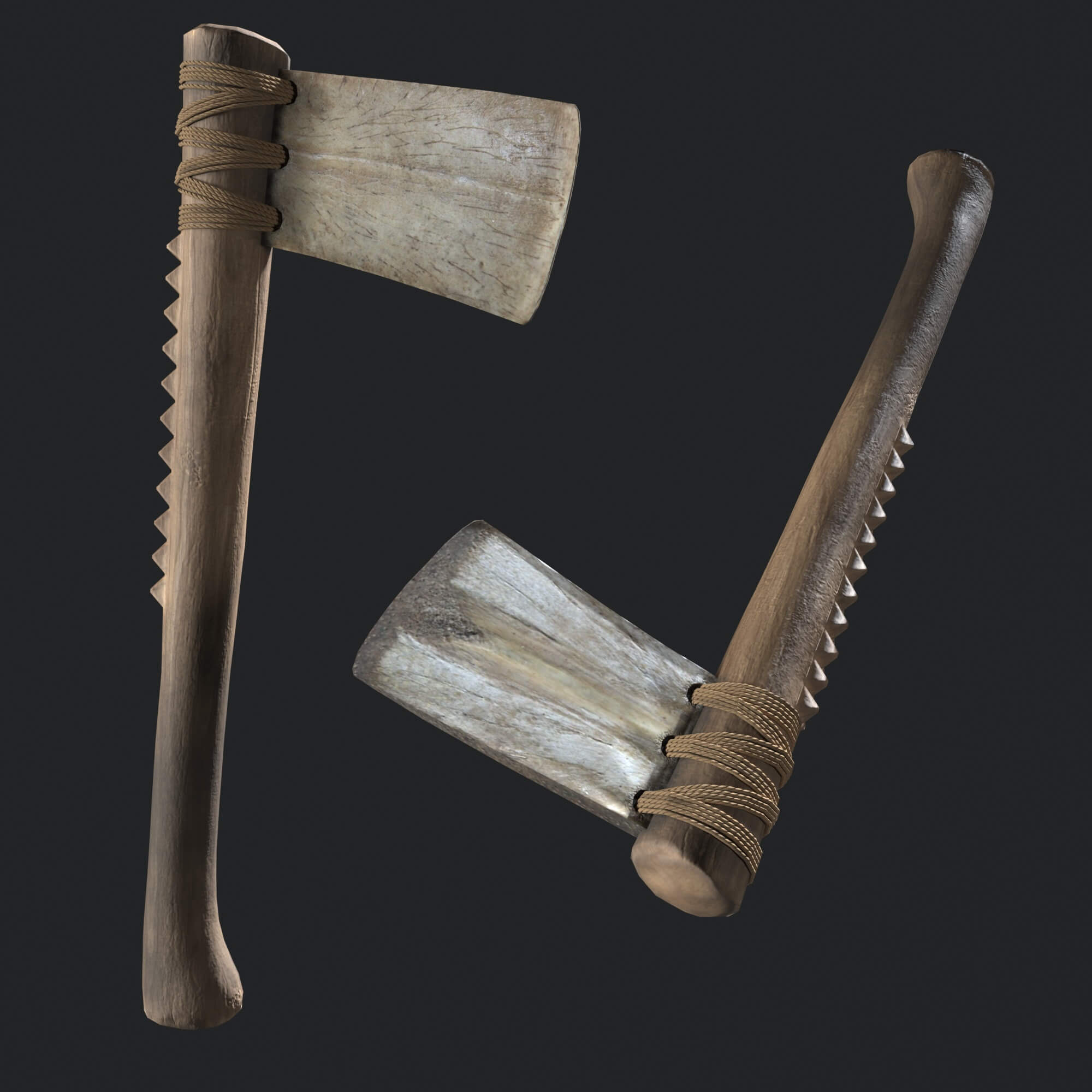 Ancient Bone Ax - 3D Model by KaterynaBondarenko