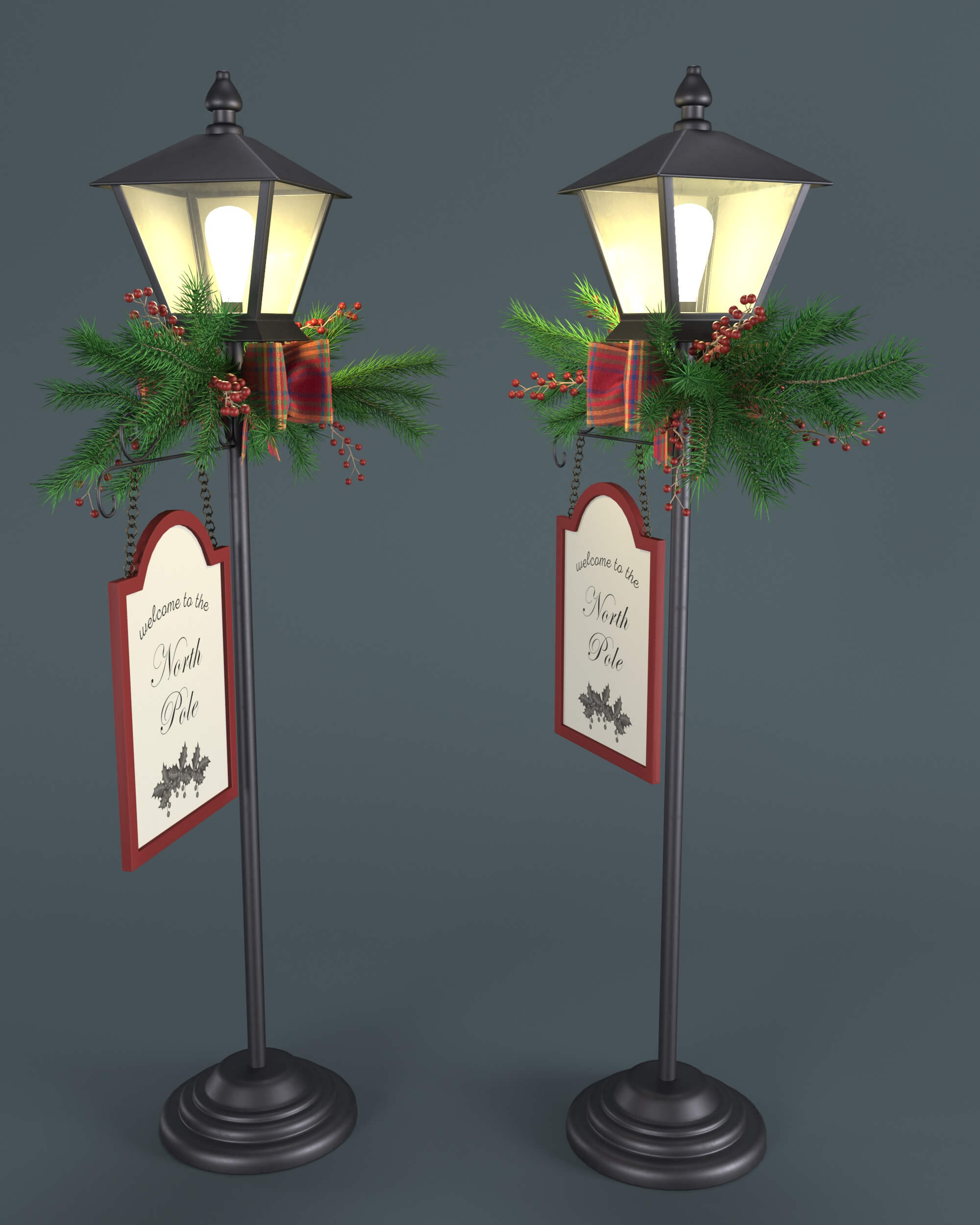 Santa`s Sleigh and Floor Christmas Lamp by KaterynaBondarenko