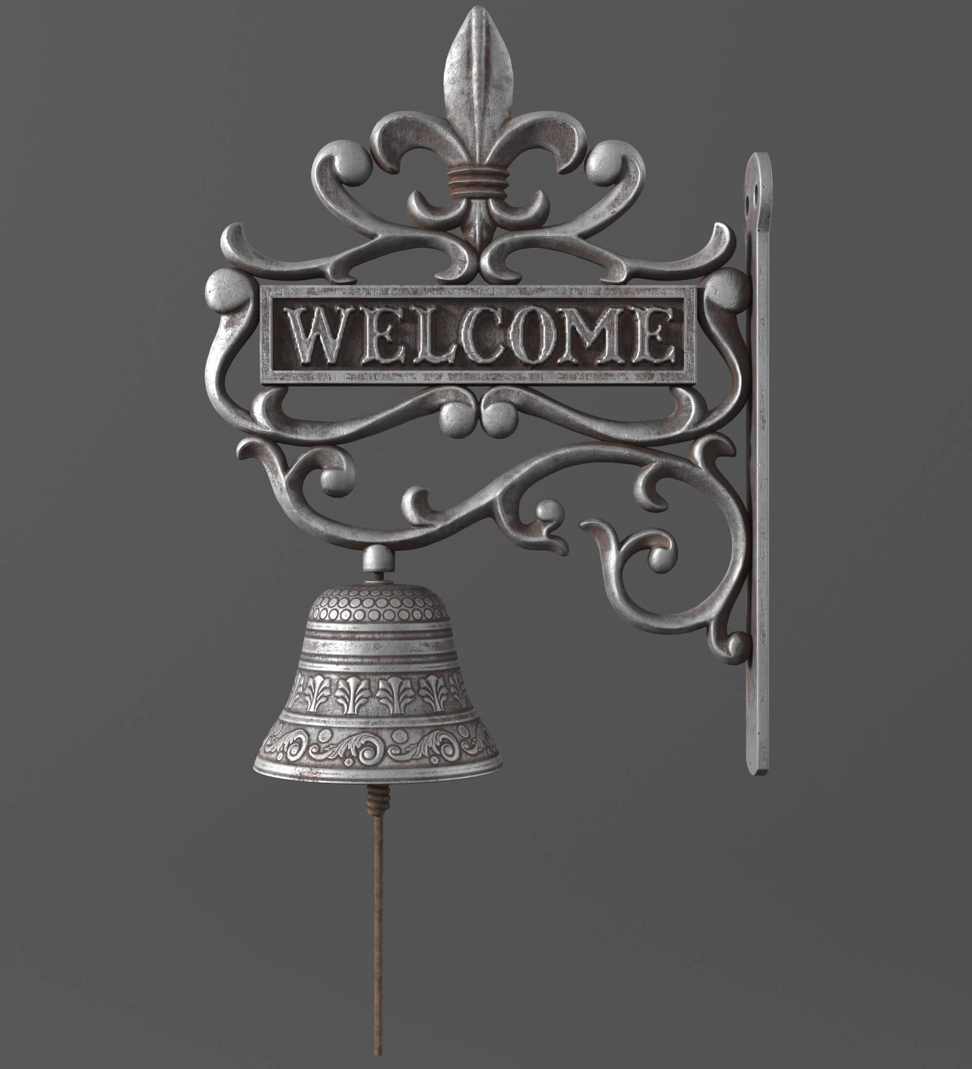 Garden Hanging Door Bell With Welcome - 3D Model by KaterynaBondarenko