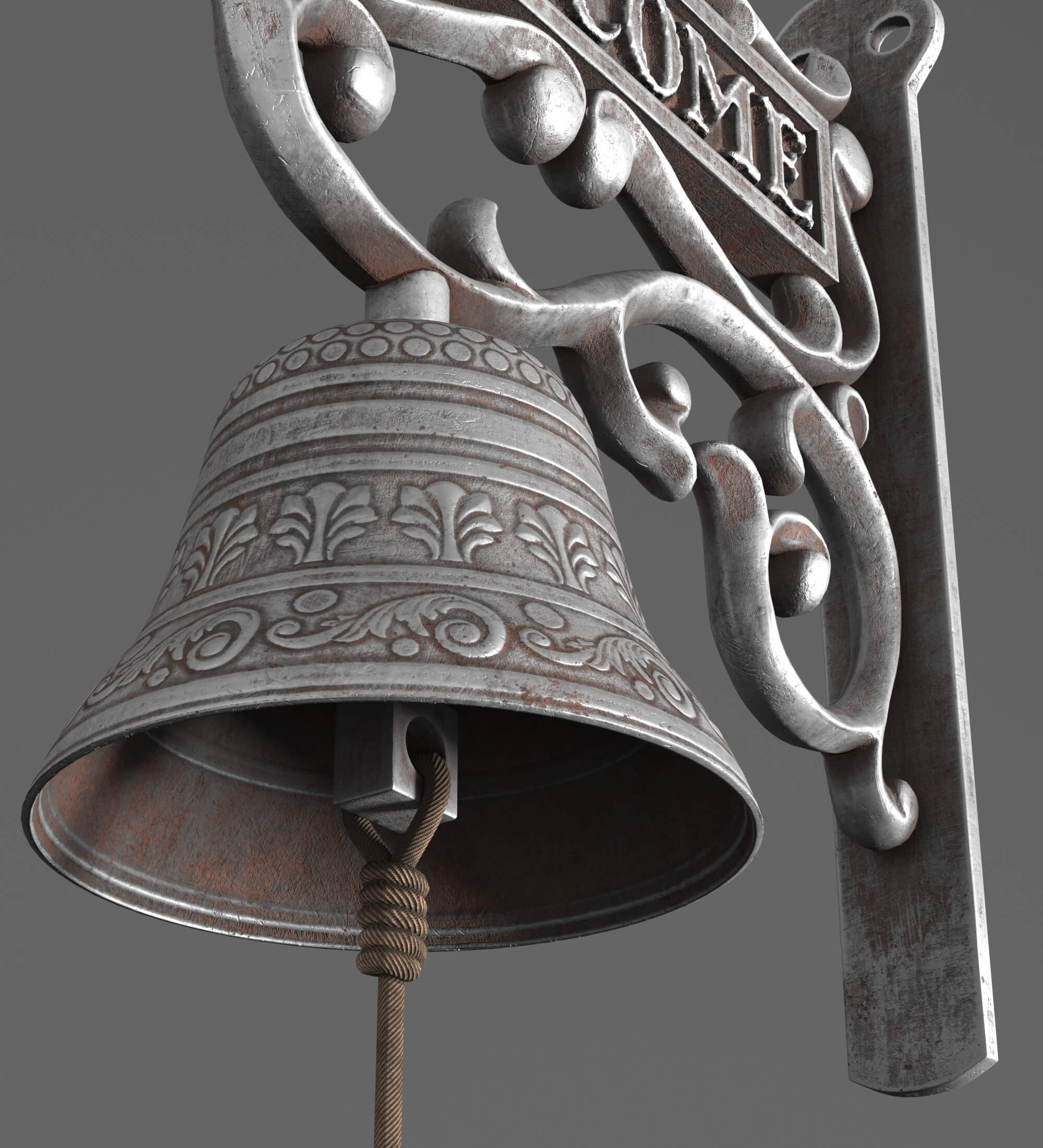 Garden Hanging Door Bell With Welcome - 3D Model by KaterynaBondarenko