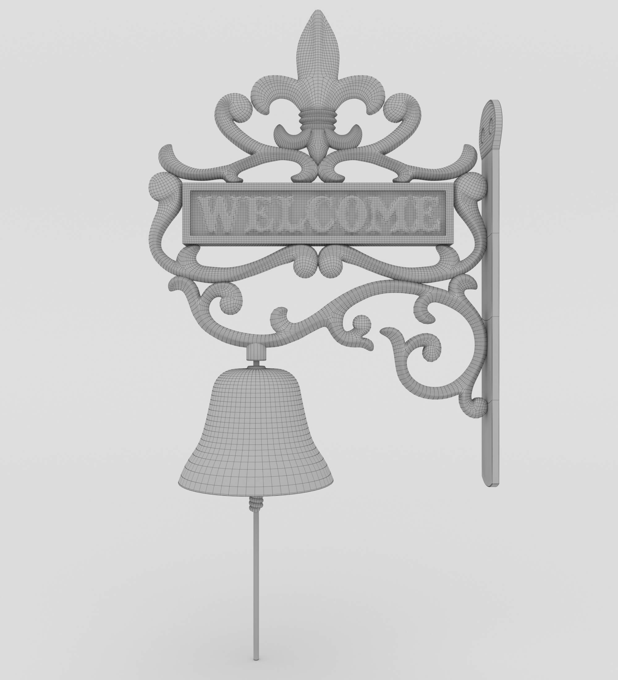 Garden Hanging Door Bell With Welcome - 3D Model by KaterynaBondarenko