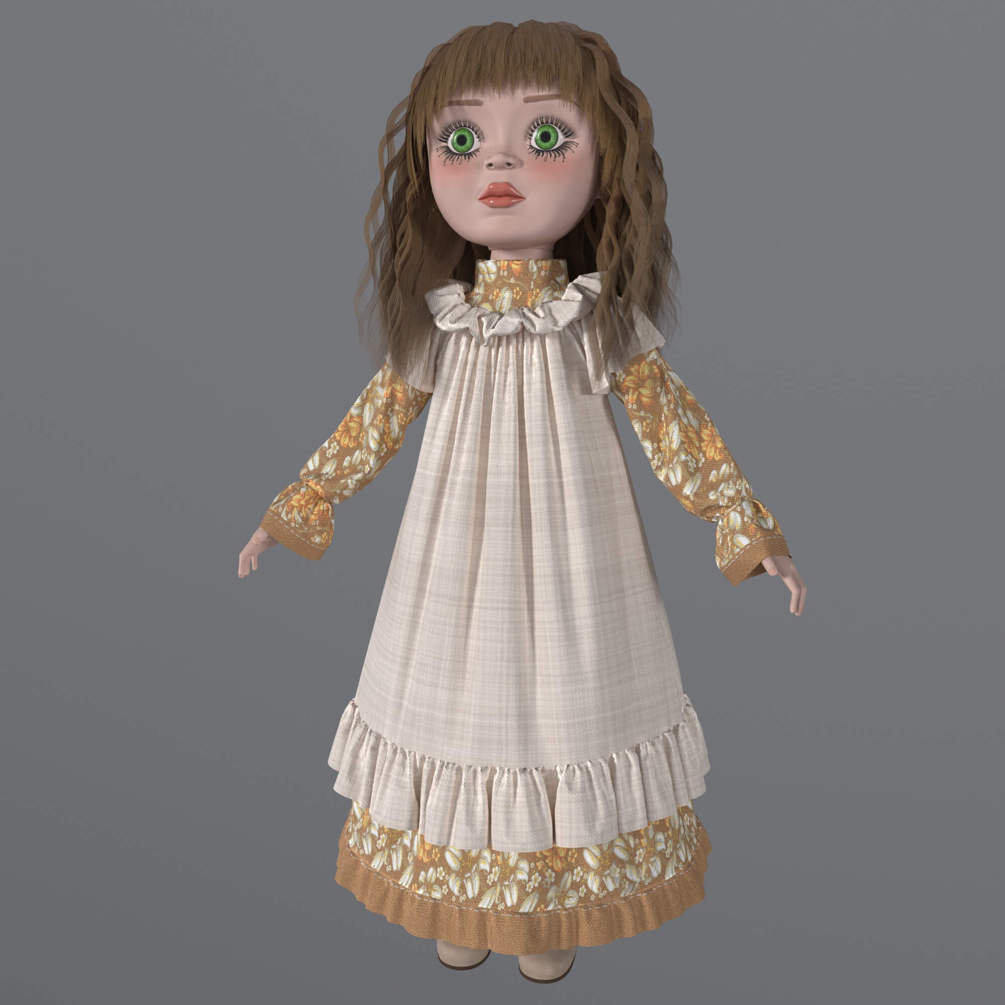 Porcelain Girl Doll People Figure - 3D Model by KaterynaBondarenko