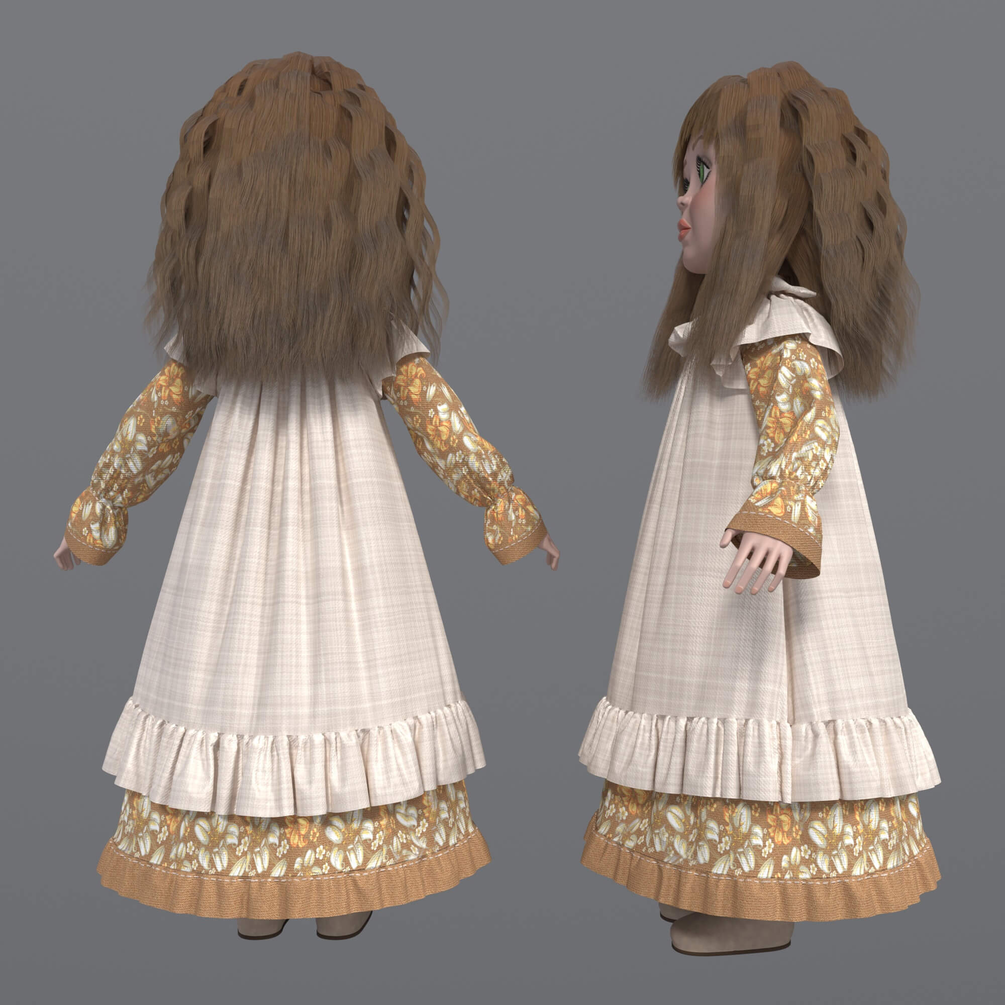 Porcelain Girl Doll People Figure - 3D Model by KaterynaBondarenko