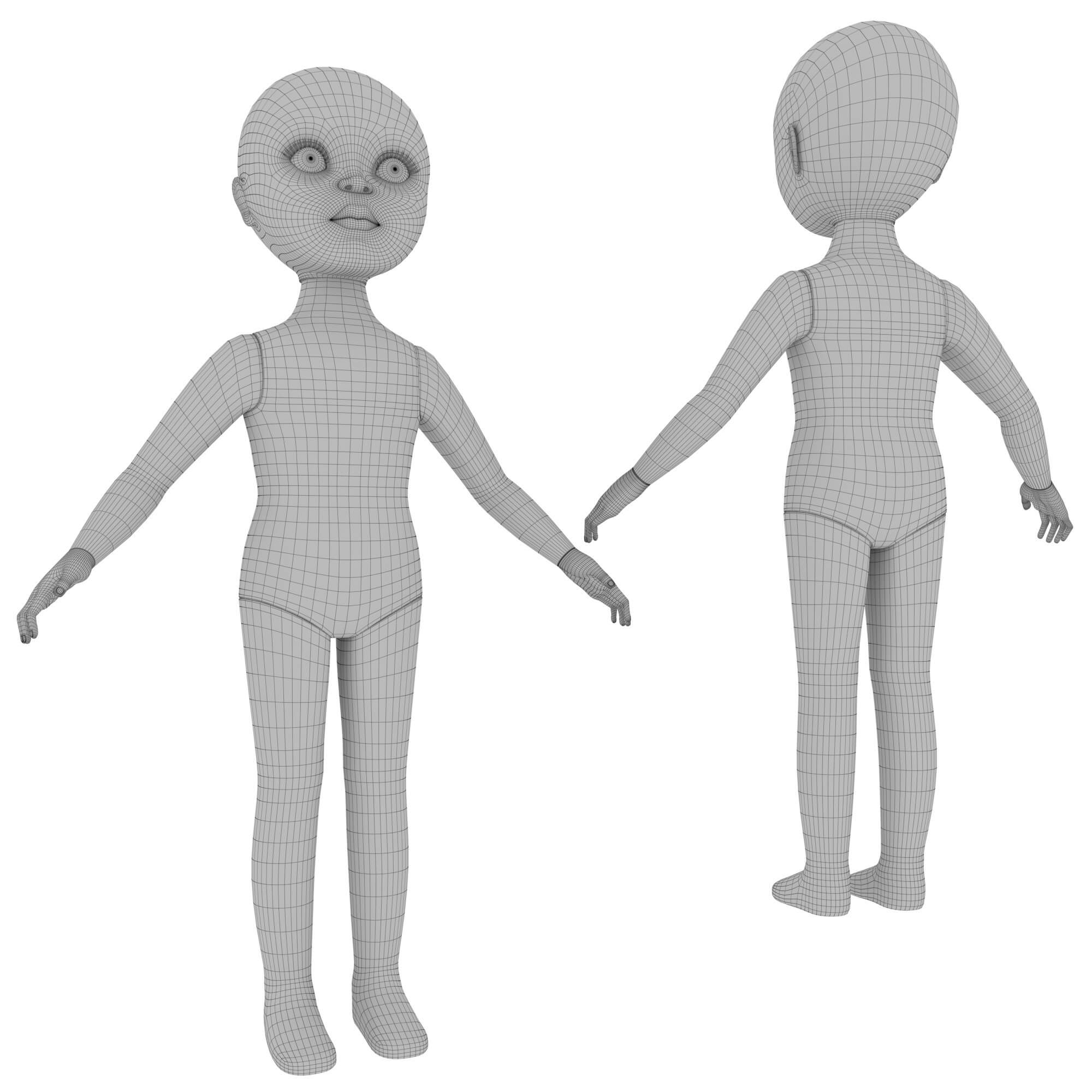 Porcelain Girl Doll People Figure - 3D Model by KaterynaBondarenko