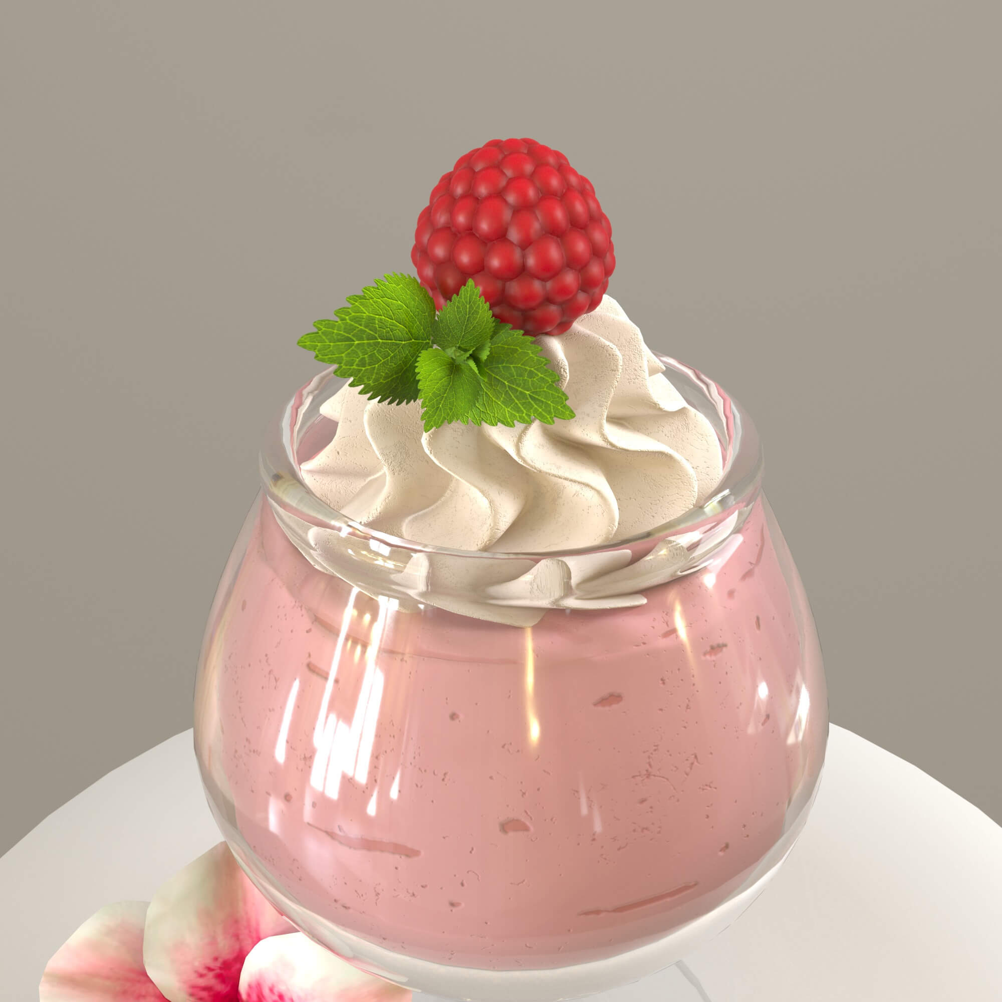 Raspberry Dessert - 3D Model by KaterynaBondarenko