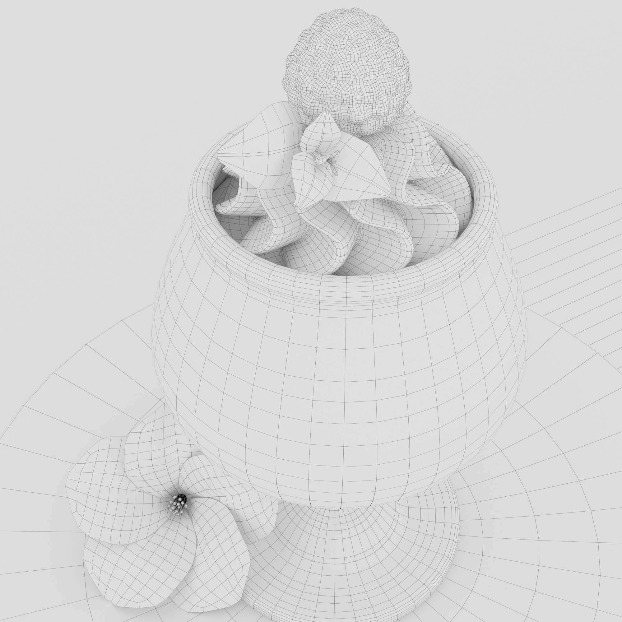 Raspberry Dessert - 3D Model by KaterynaBondarenko