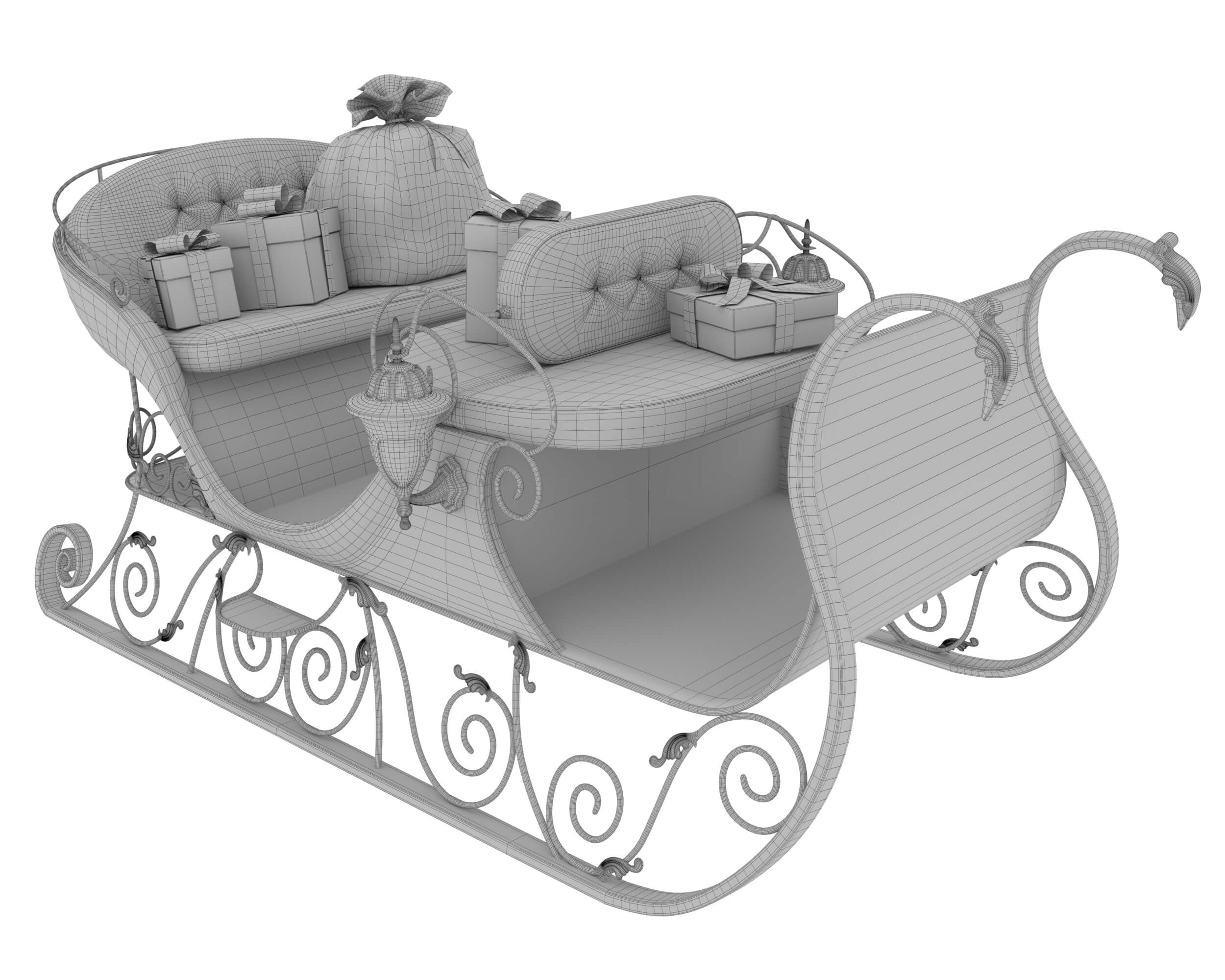 Santa's Sleigh - 3D Model by KaterynaBondarenko