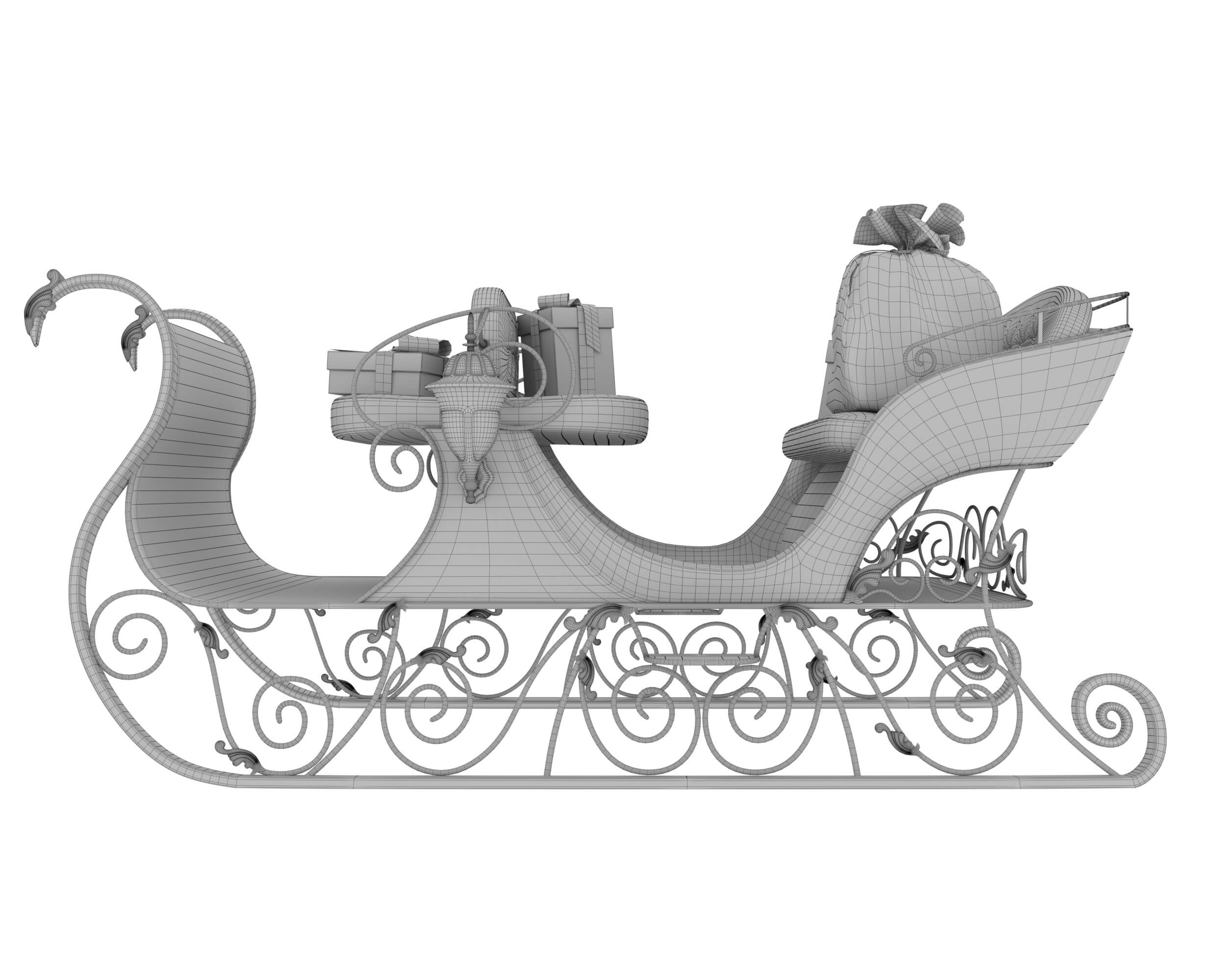 Santa's Sleigh - 3D Model by KaterynaBondarenko