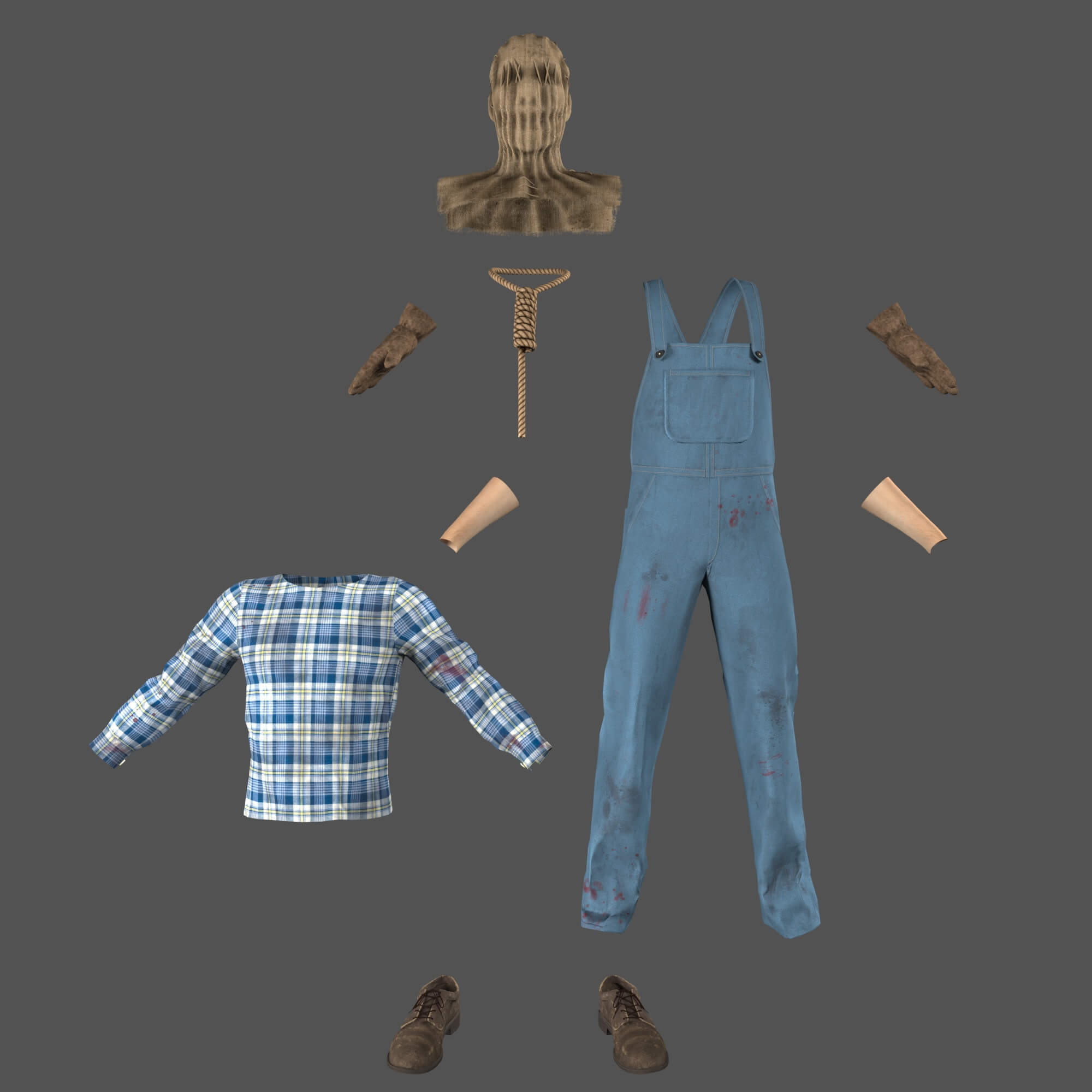 Scarecrow reaper with scythe - 3D Model by KaterynaBondarenko