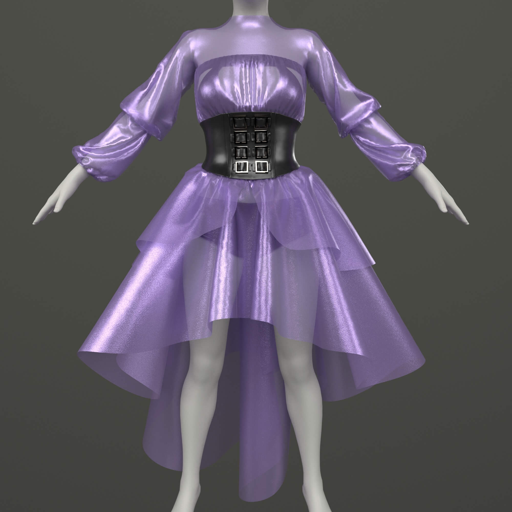 Suit With Corset - 3D Model by KaterynaBondarenko