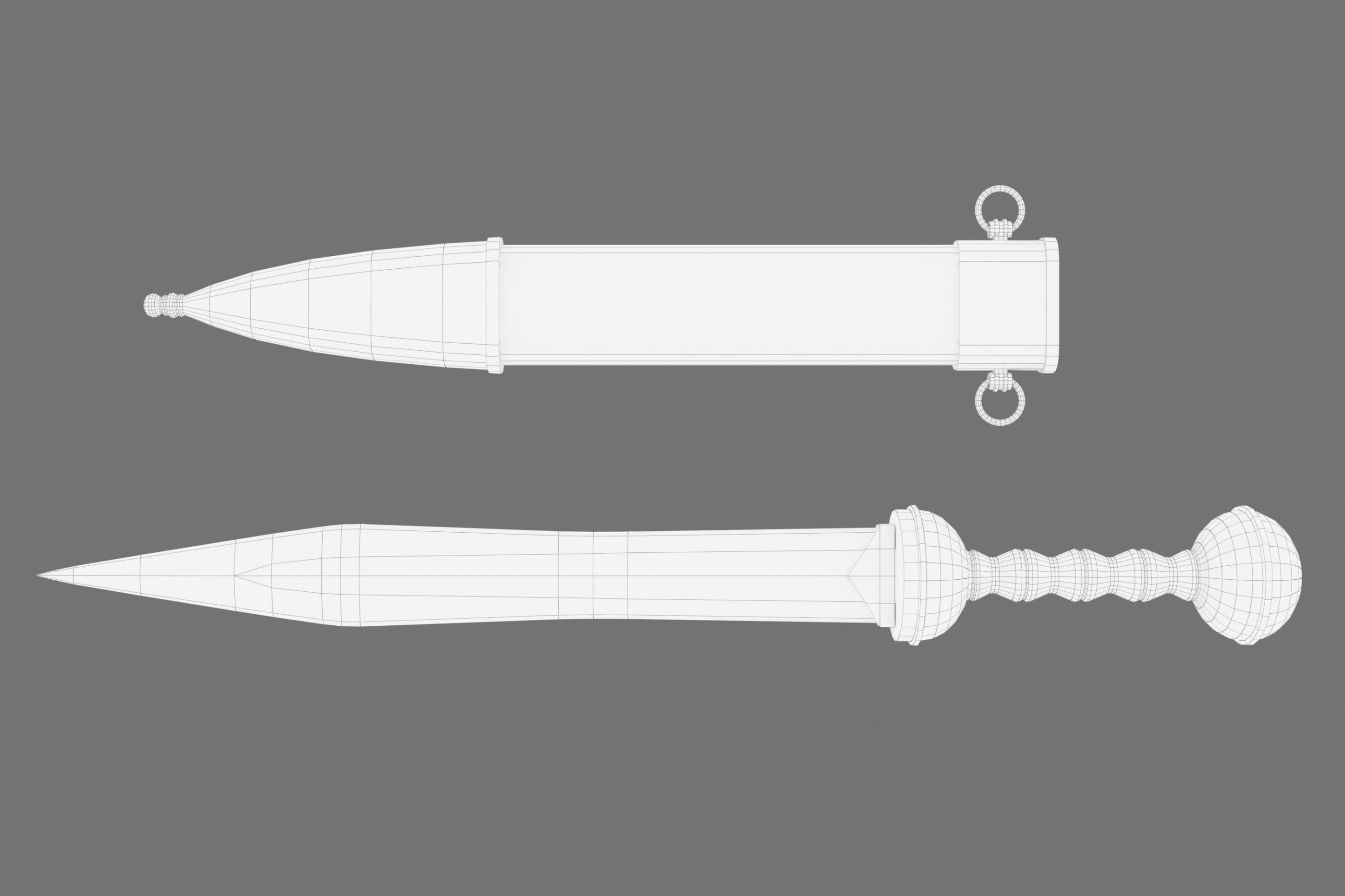 Steel Sword and Scabbard - 3D Model by KaterynaBondarenko