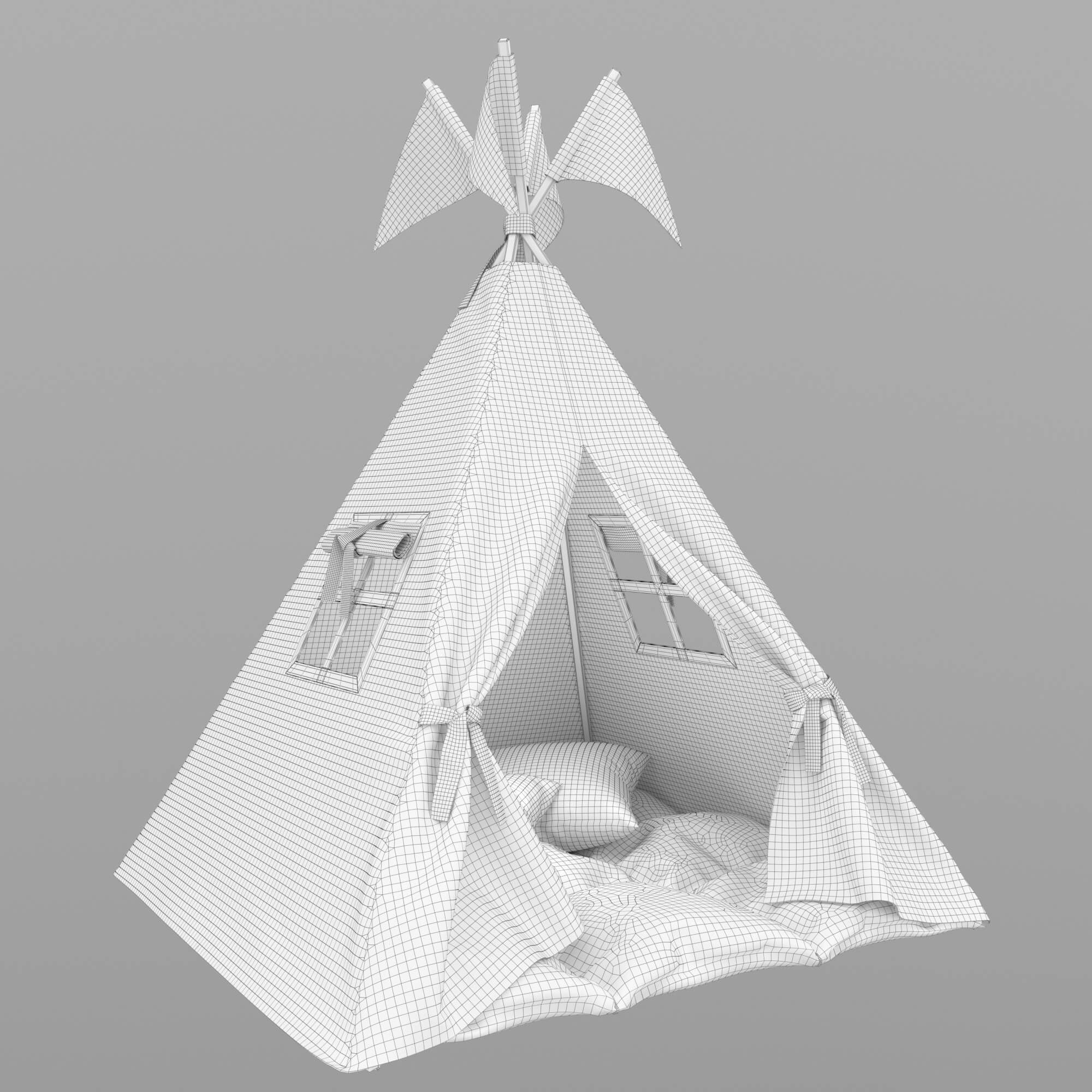 Children's Tent-Wigwam 3D Model by KaterynaBondarenko