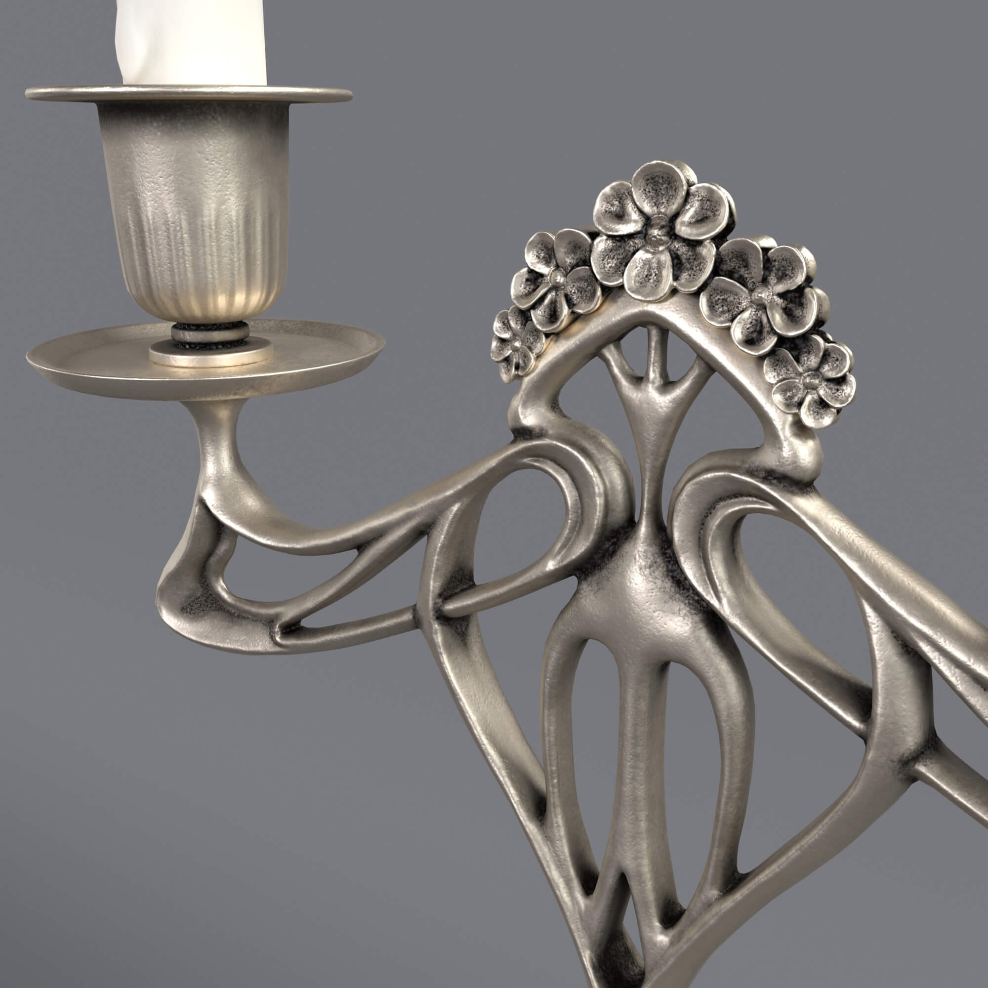 Two-Arm Candelabra 3D Model by KaterynaBondarenko