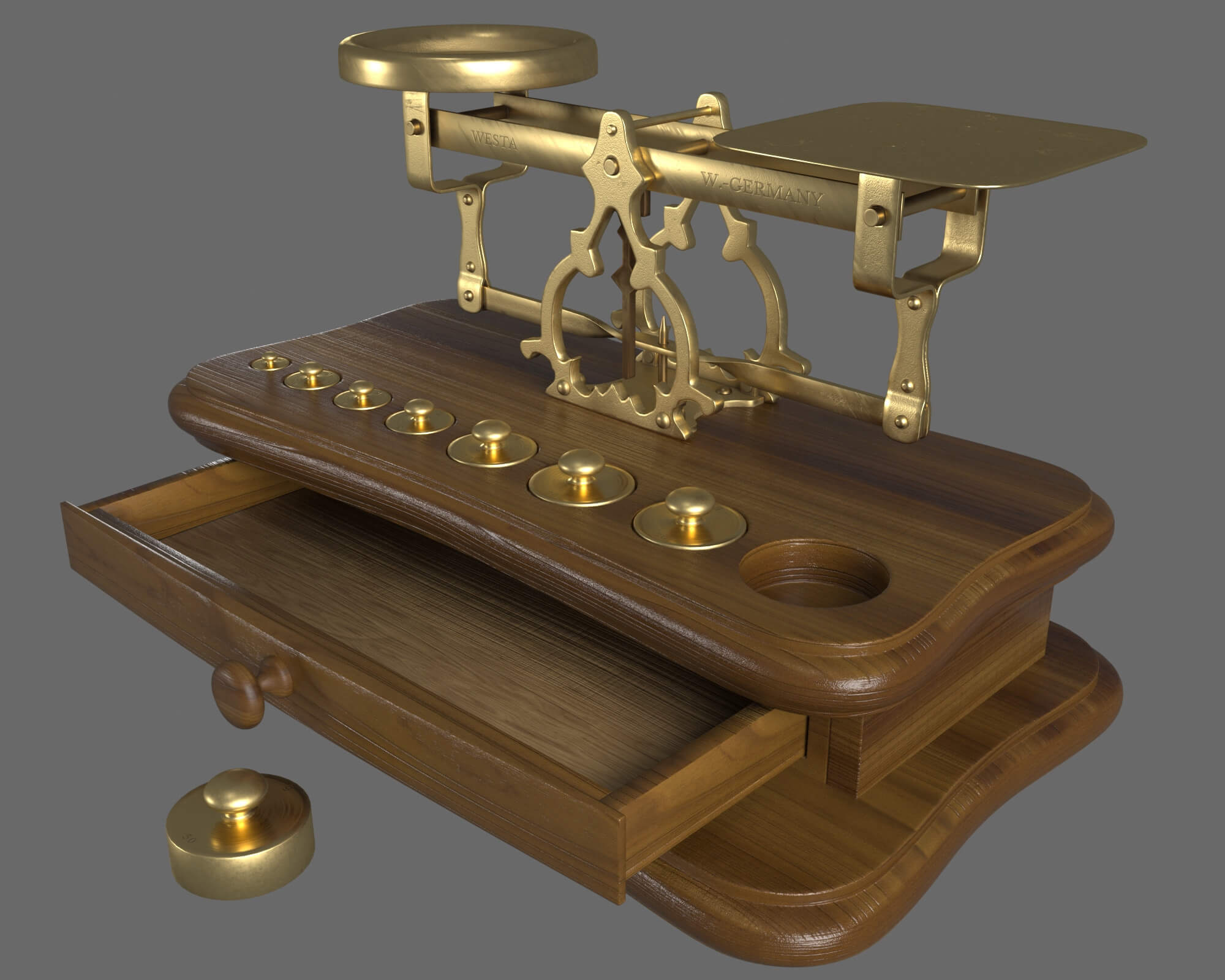 Vintage Pharmacy Scales - 3D Model by KaterynaBondarenko
