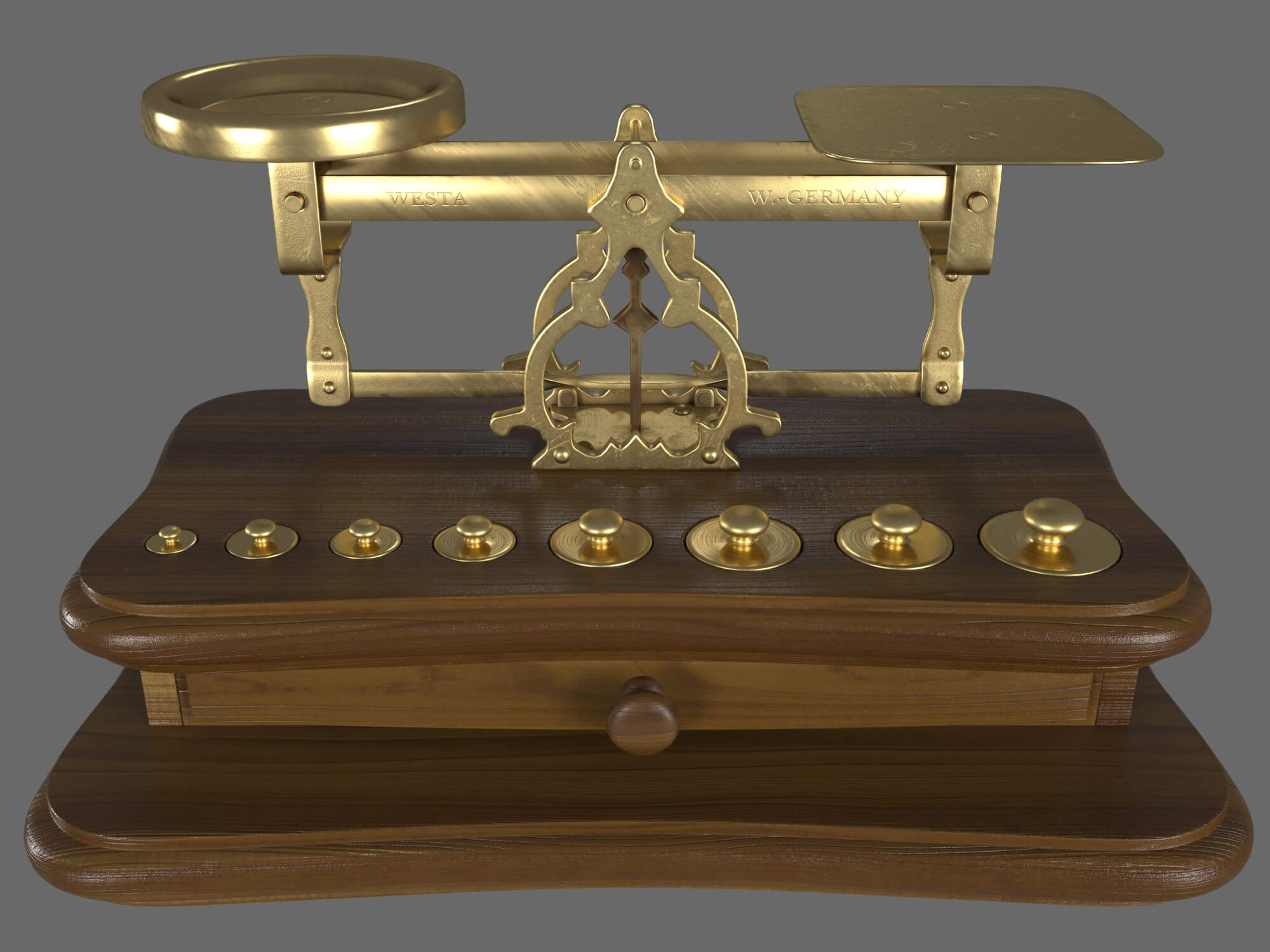 Vintage Pharmacy Scales - 3D Model by KaterynaBondarenko