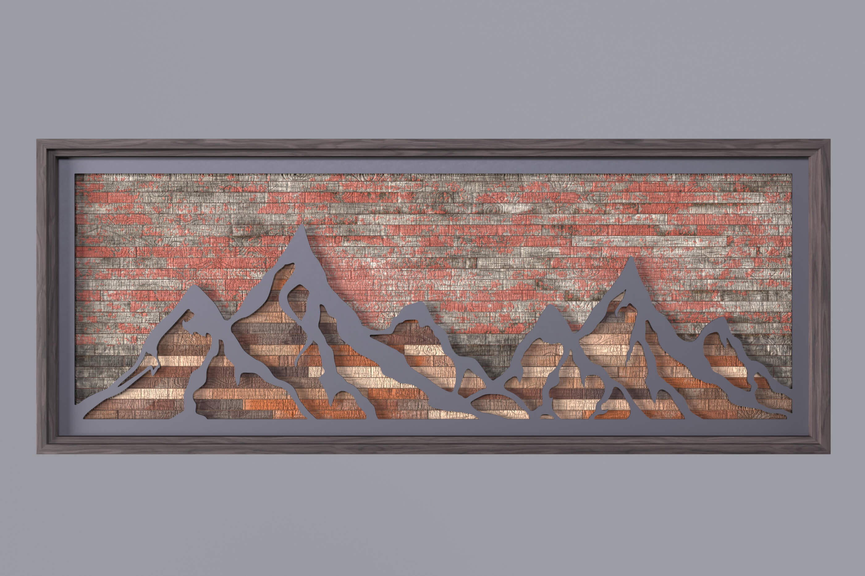 Wall Hanging. Metal and Wood Wall Art - 3D Model by KaterynaBondarenko