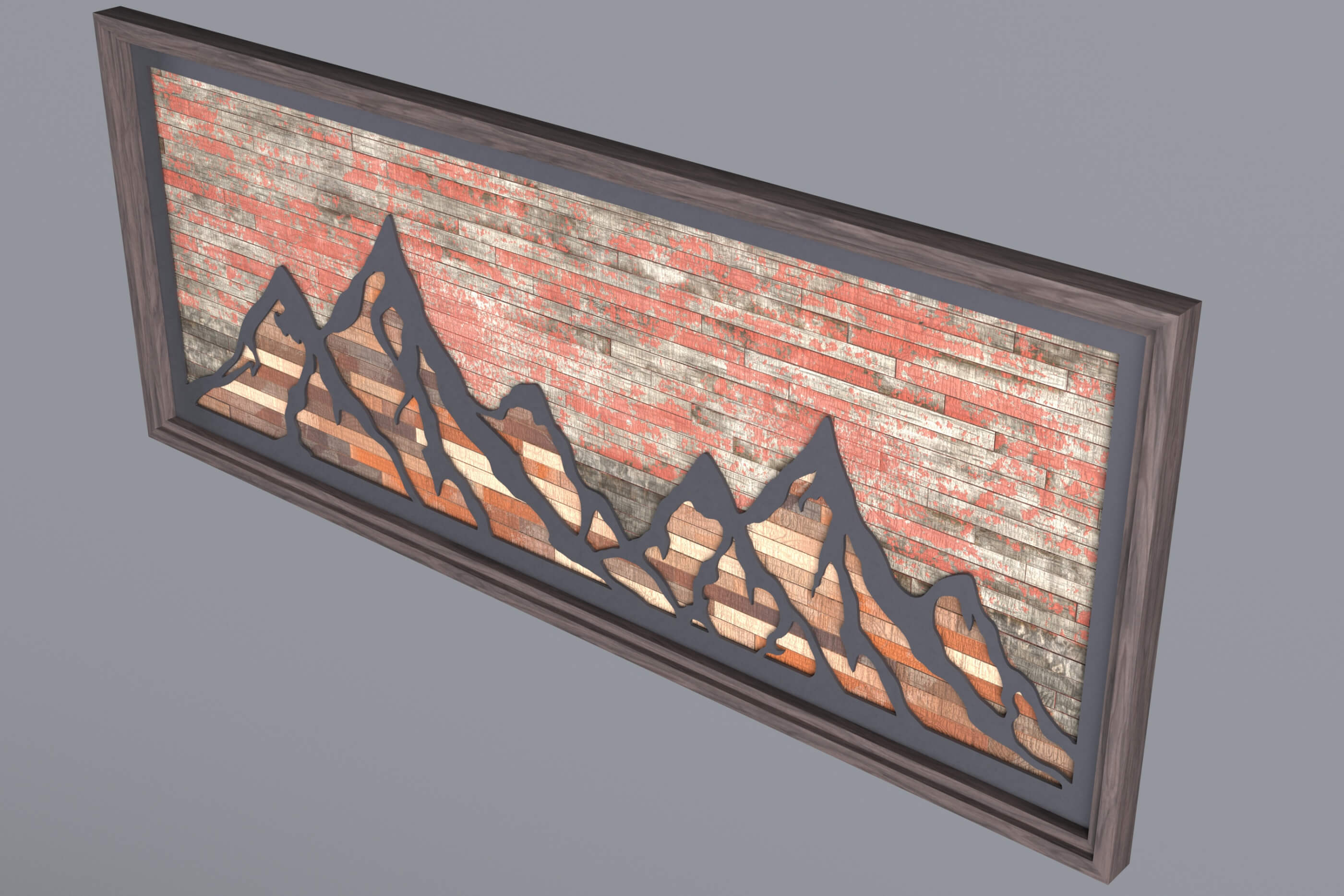 Wall Hanging Metal And Wood Wall Art 3D Model By KaterynaBondarenko Wall Hanging Metal And Wood Wall Art 3D Model By KaterynaBondarenko