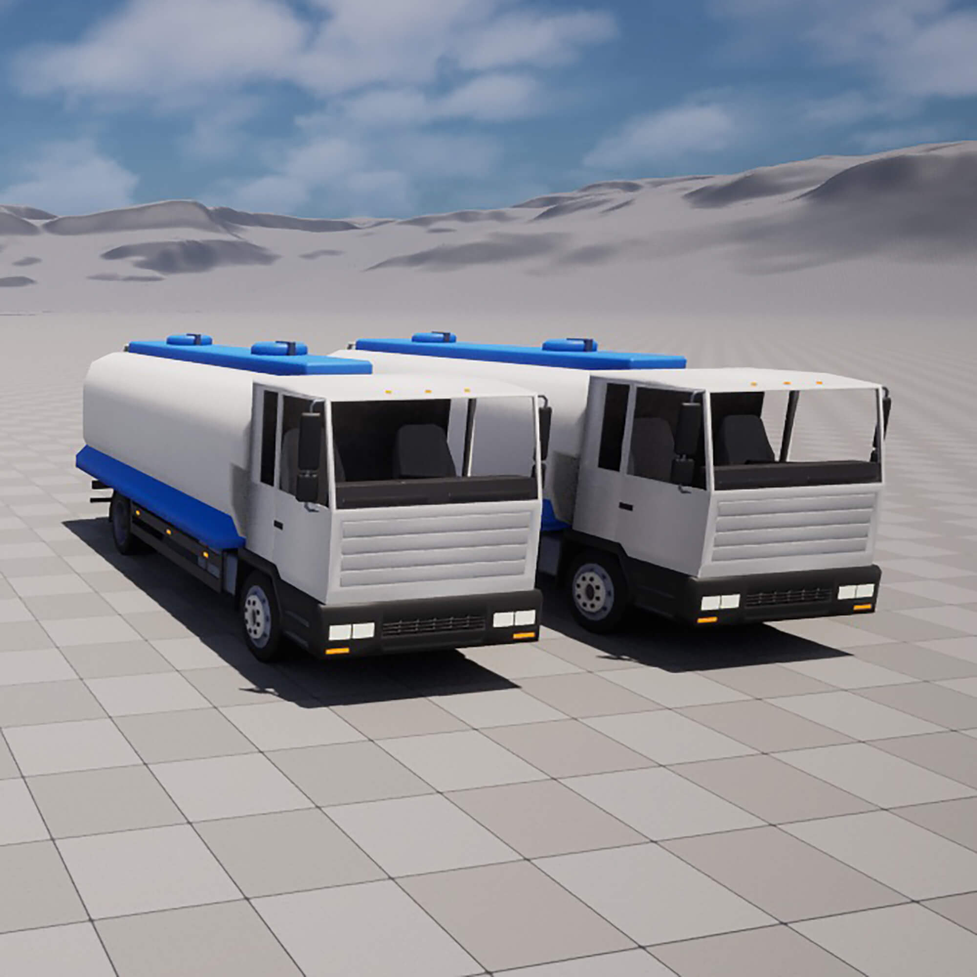 3-Axle and 2-Axle Tanker Truck 3D Model by katherina