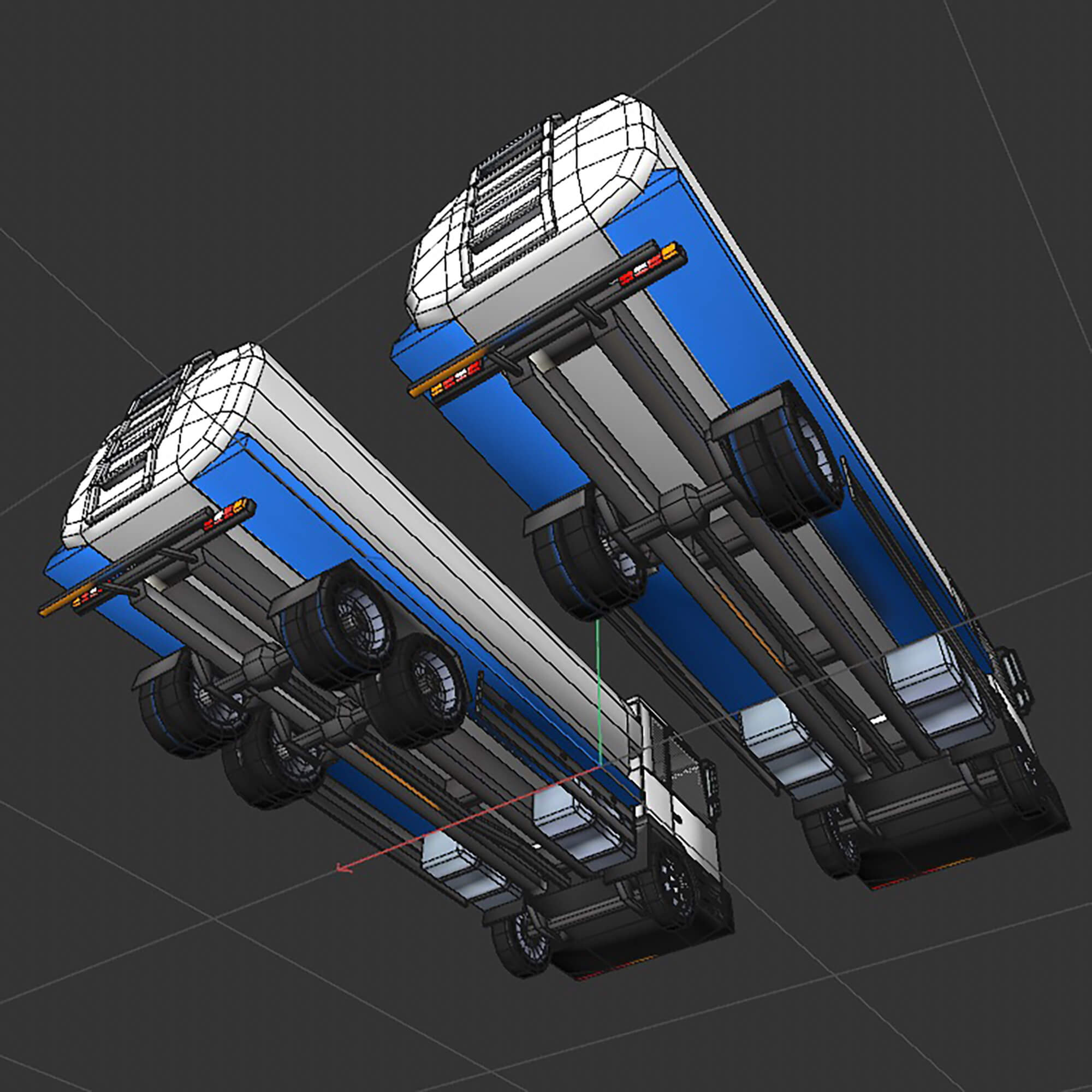 3-Axle and 2-Axle Tanker Truck 3D Model by katherina