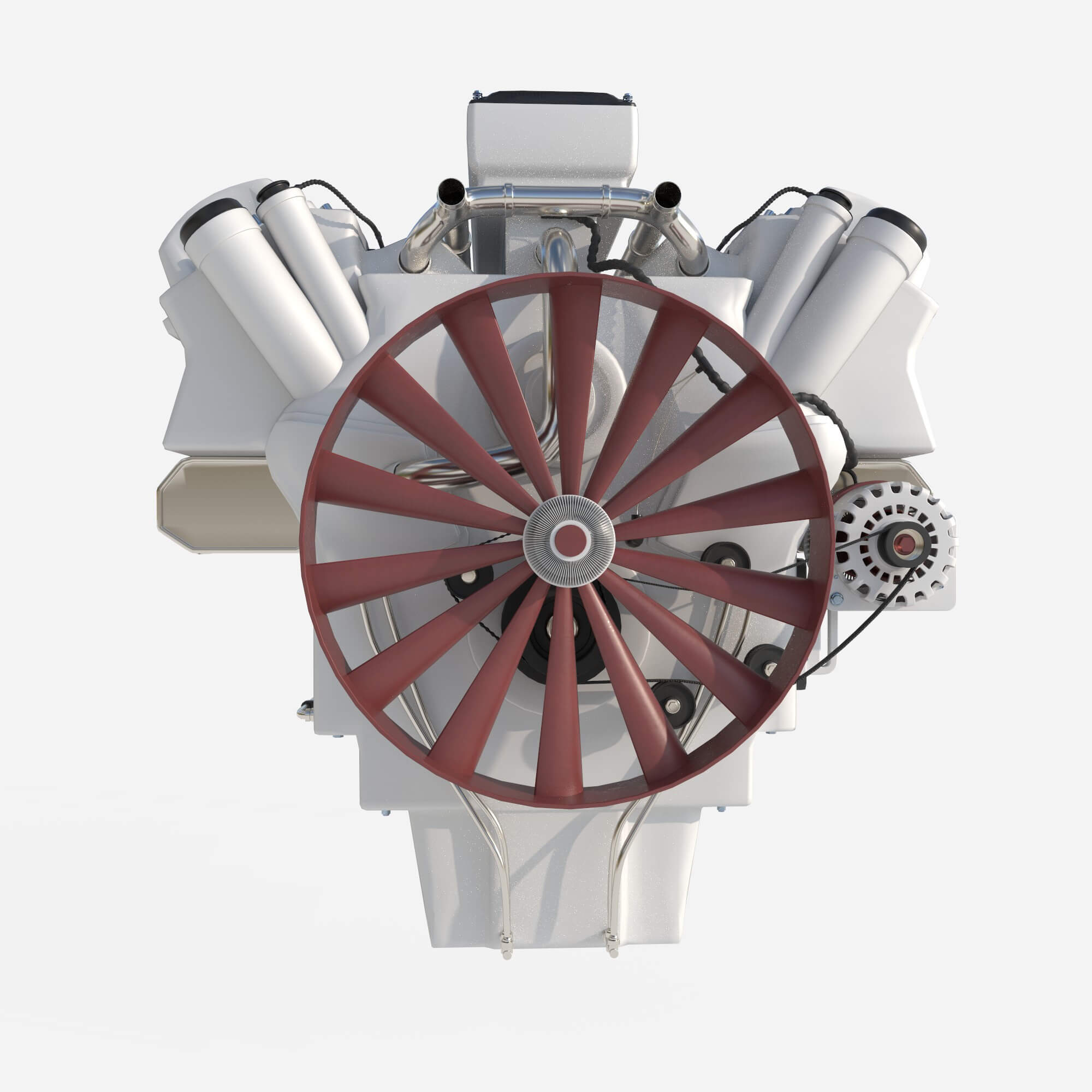 8 Cylinder Car Engine - 3D Model by katherina