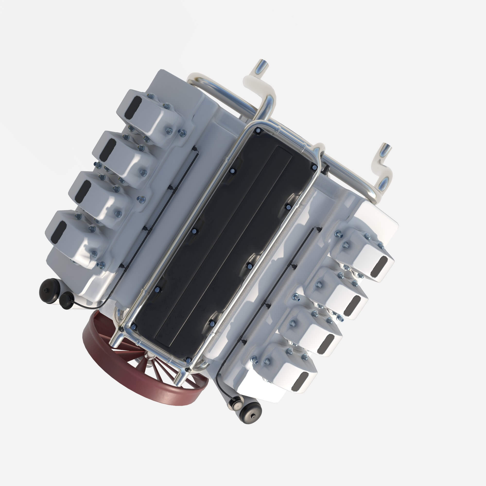 8 Cylinder Car Engine - 3D Model by katherina