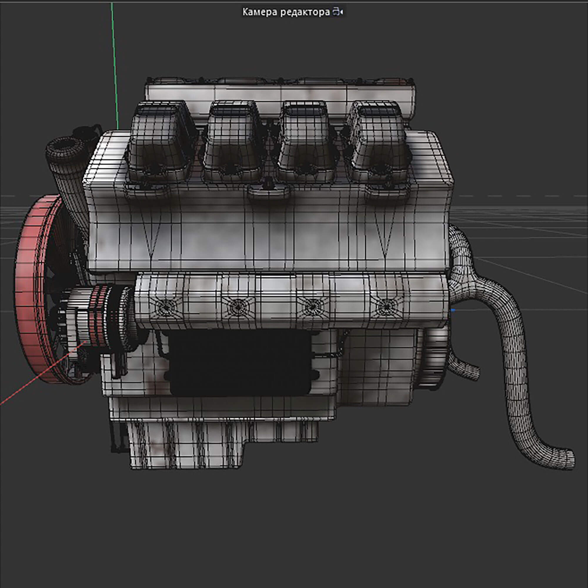 8 Cylinder Car Engine - 3D Model by katherina