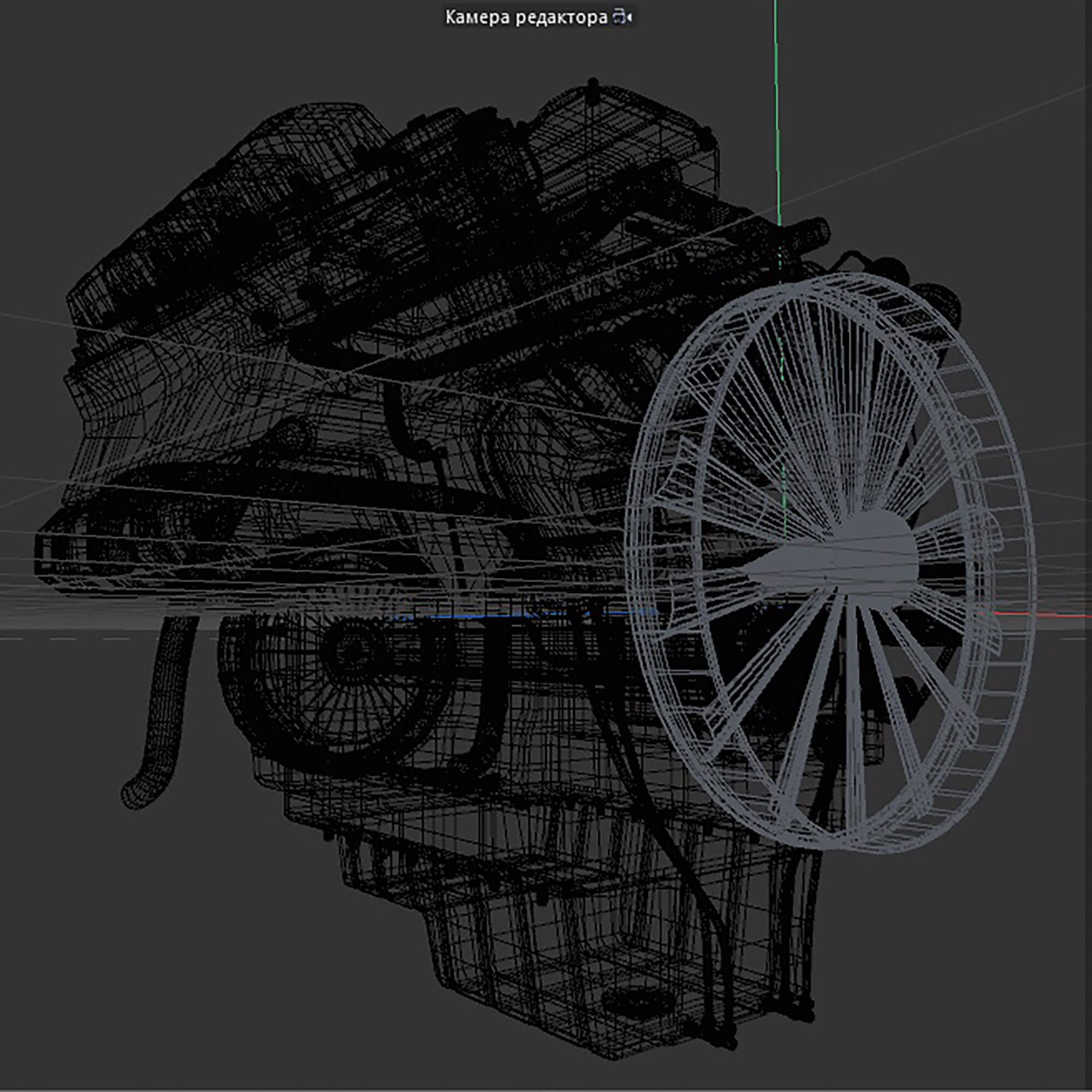 8 Cylinder Car Engine - 3D Model by katherina