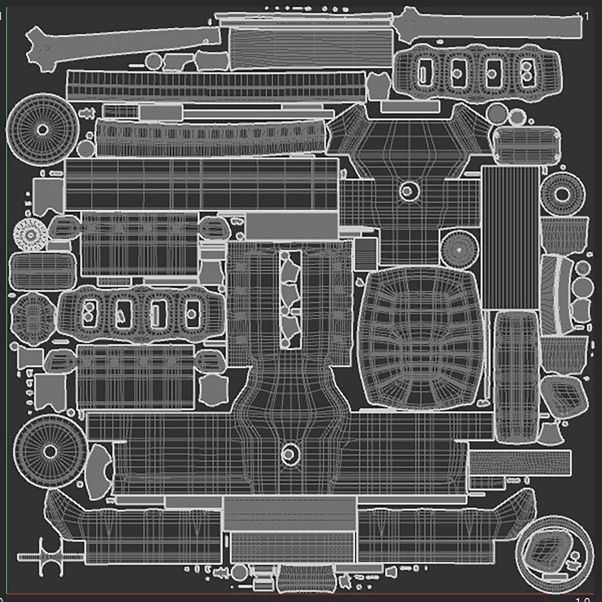 8 Cylinder Car Engine - 3D Model by katherina