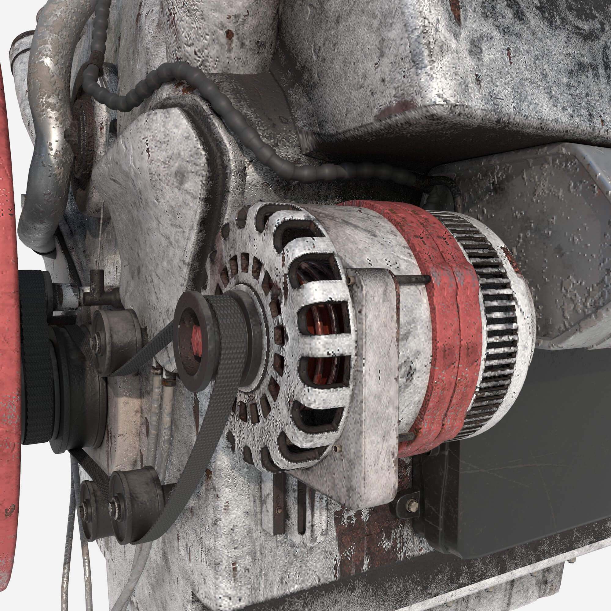 Truck Engine Old - 3D Model by katherina