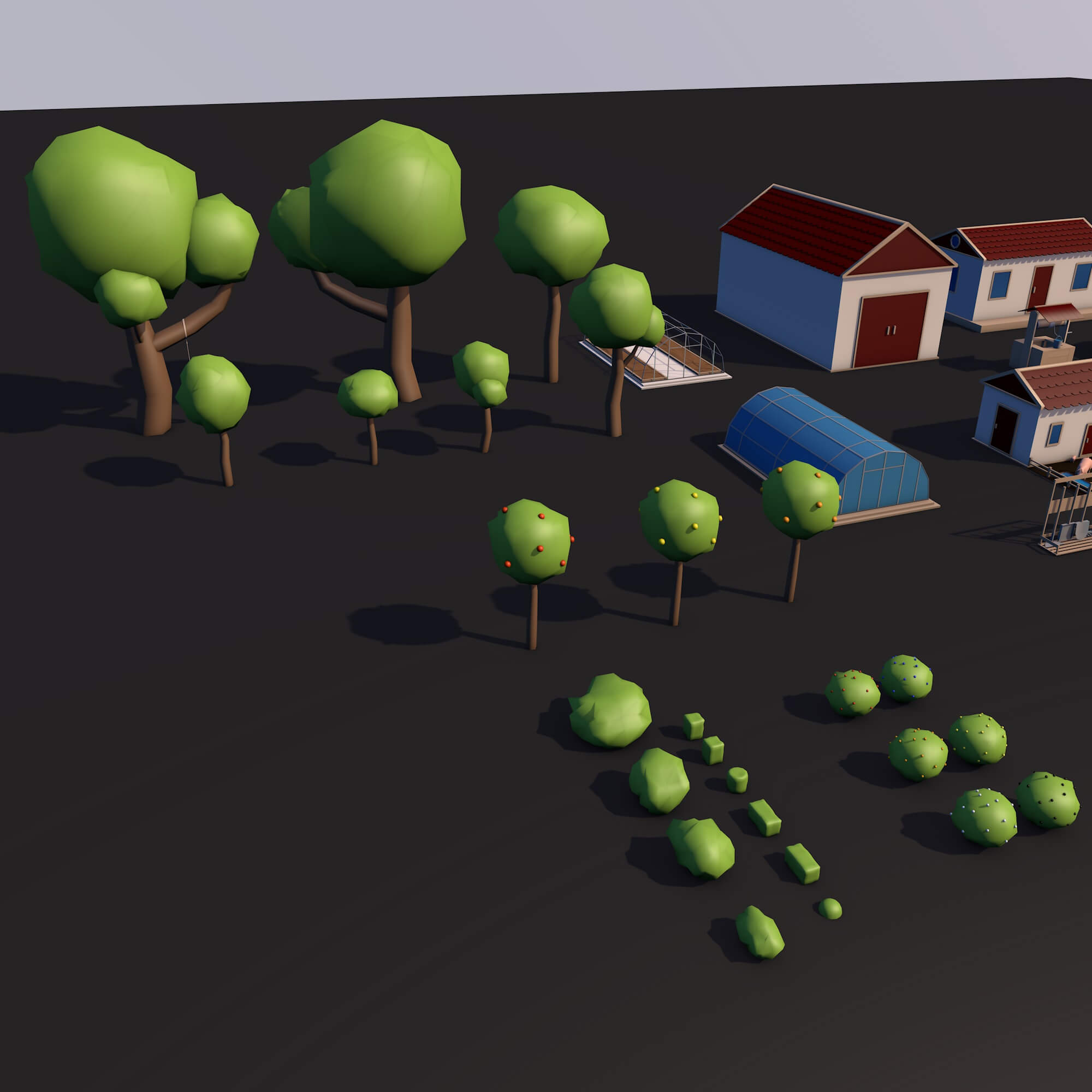 Farm Asset Collection Low Poly - 3D Model by katherina