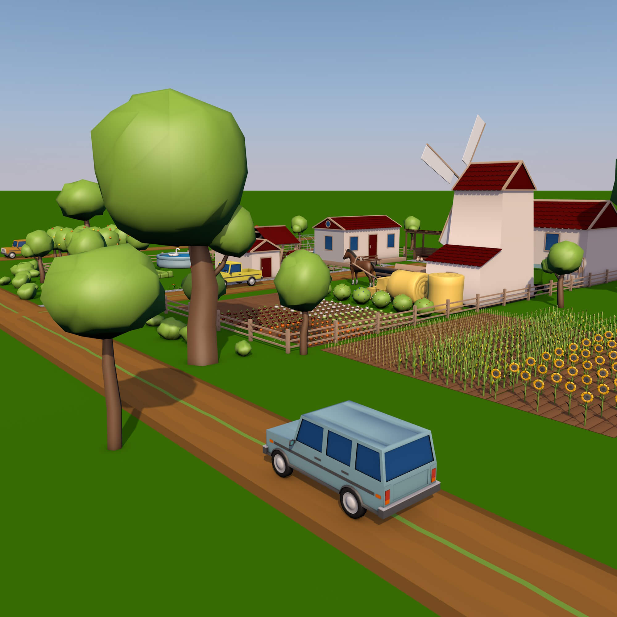Farm Asset Collection Low Poly - 3D Model by katherina