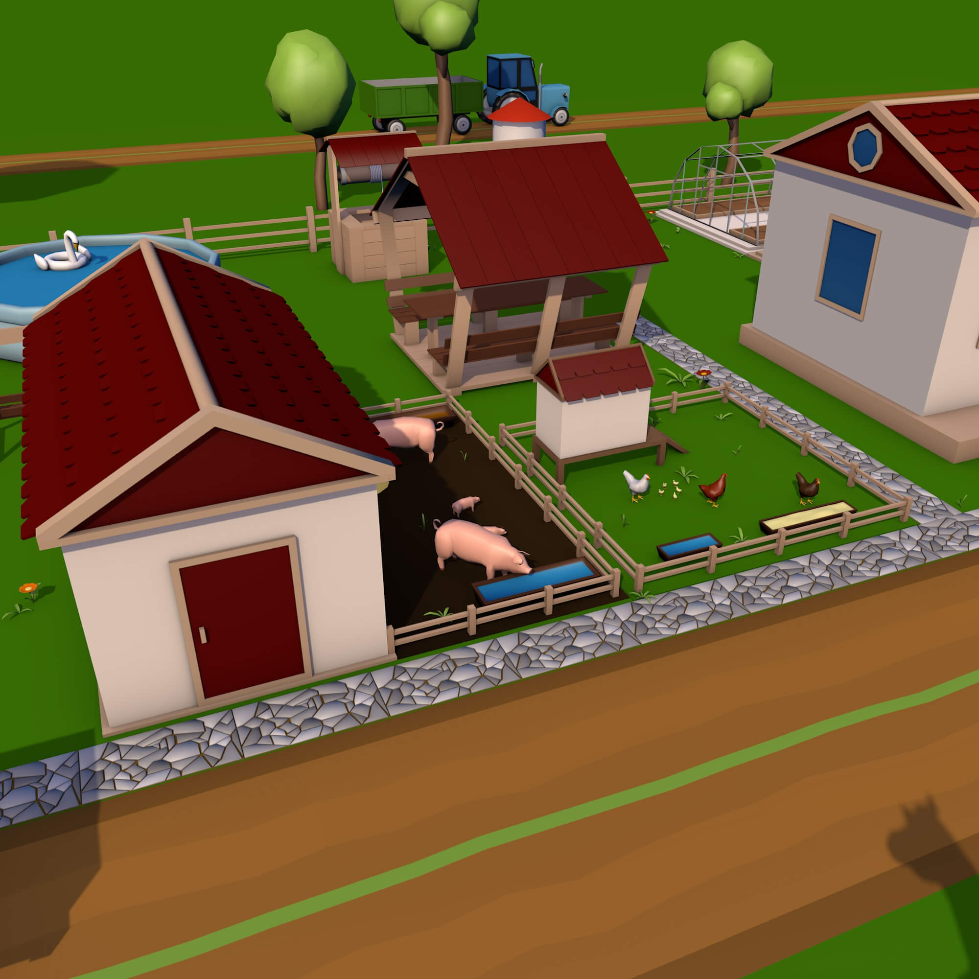 Farm Asset Collection Low Poly - 3D Model by katherina