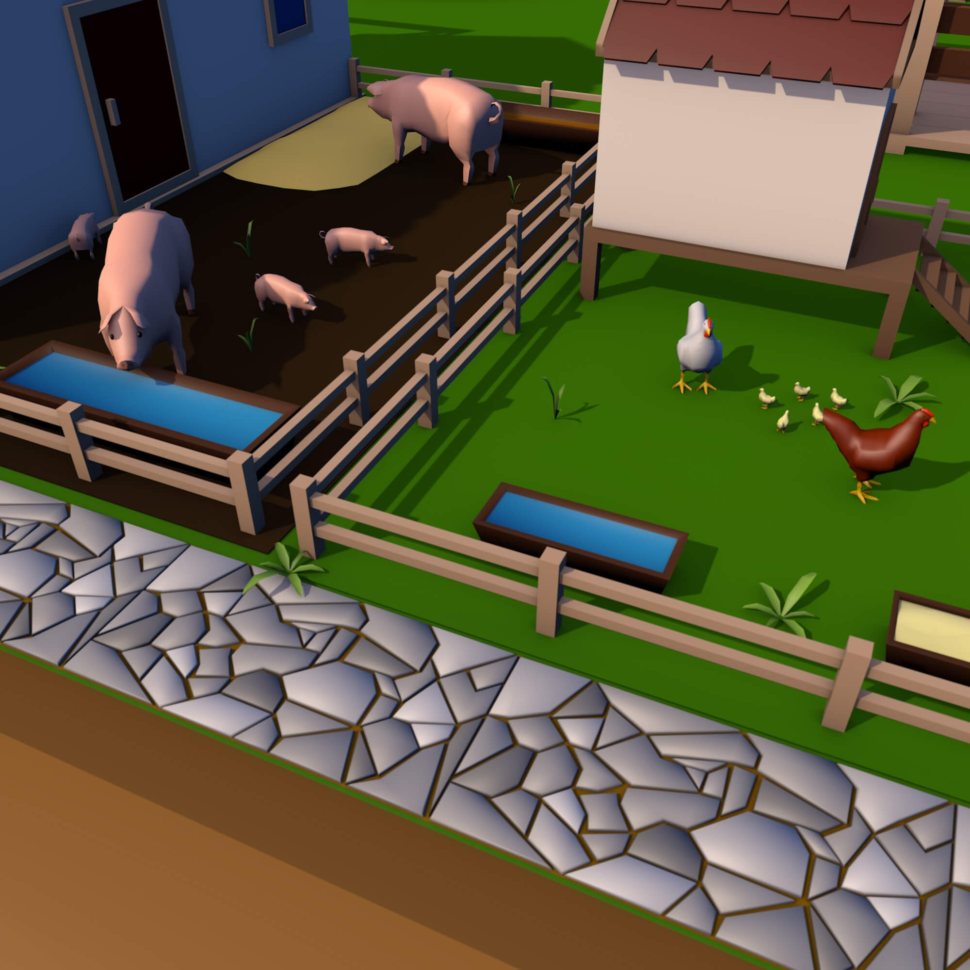 Farm Asset Collection Low Poly - 3D Model by katherina