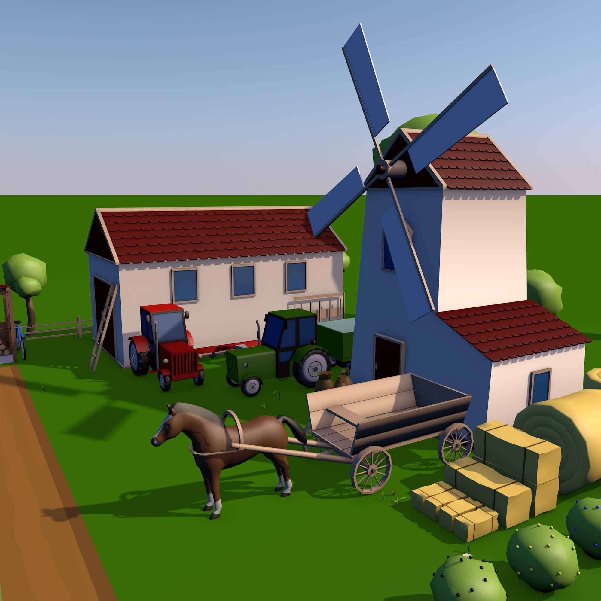 Farm Asset Collection Low Poly - 3D Model by katherina