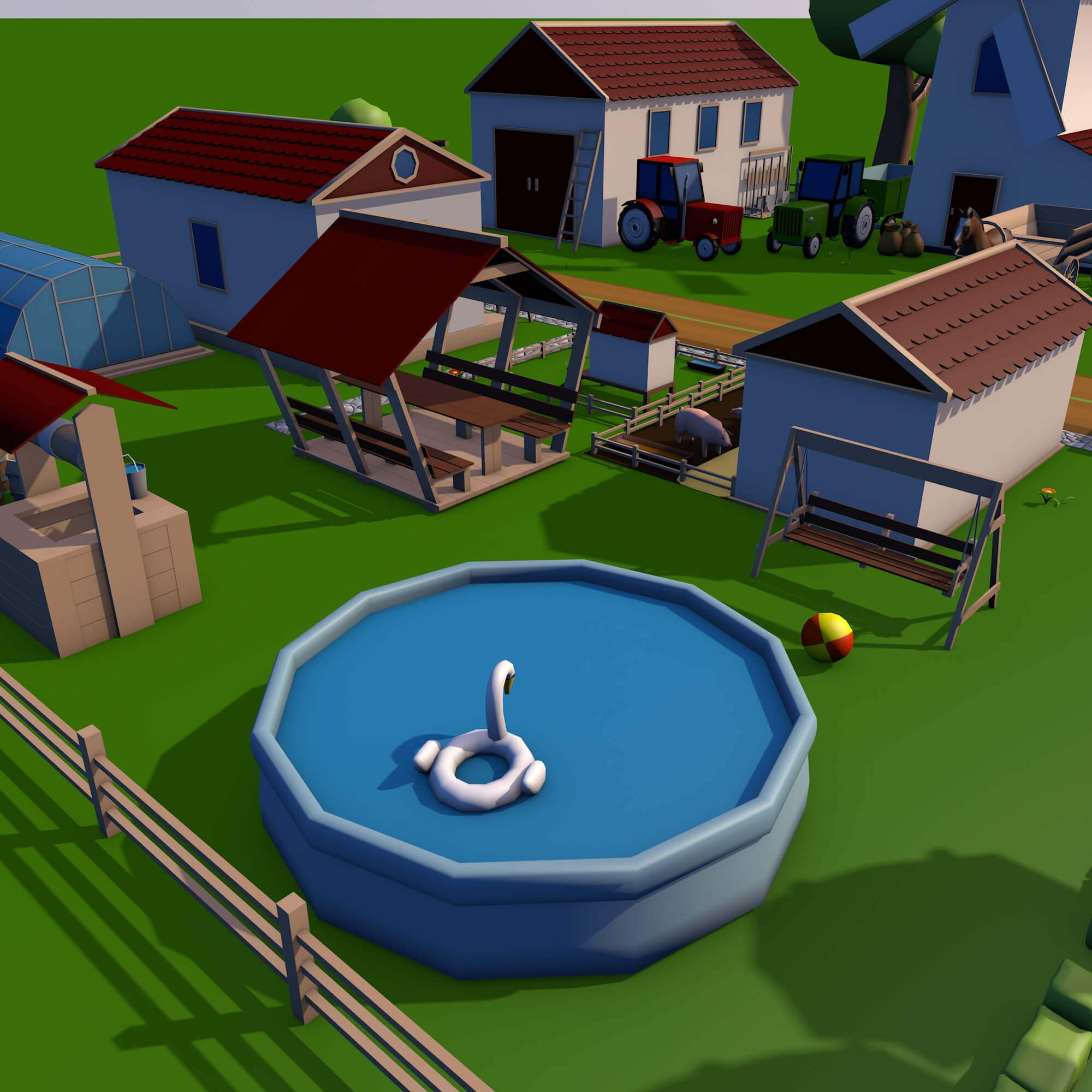 Farm Asset Collection Low Poly - 3D Model by katherina