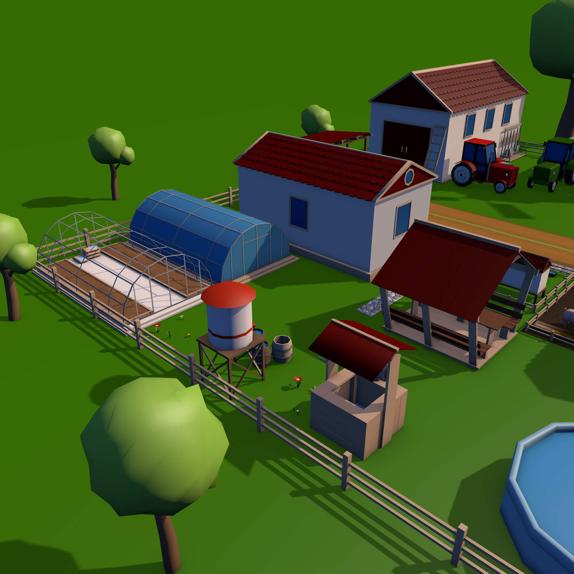 Farm Asset Collection Low Poly - 3D Model by katherina