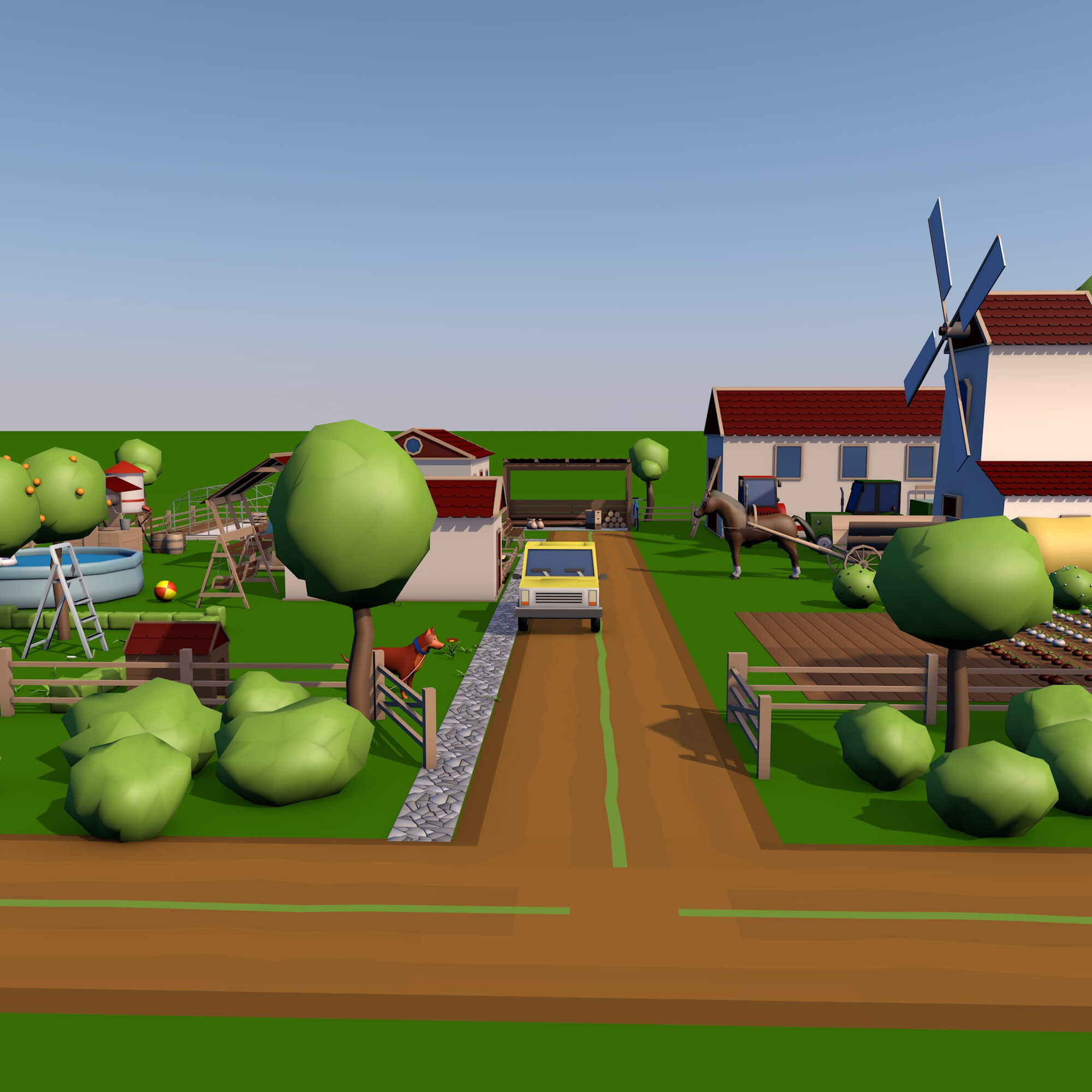 Farm Asset Collection Low Poly - 3D Model by katherina